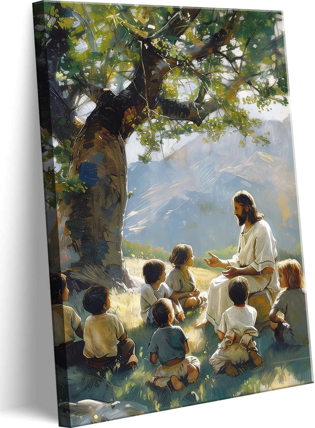 AABERIC Jesus Teaching Children Canvas Wall Art Christian Jesus with ...