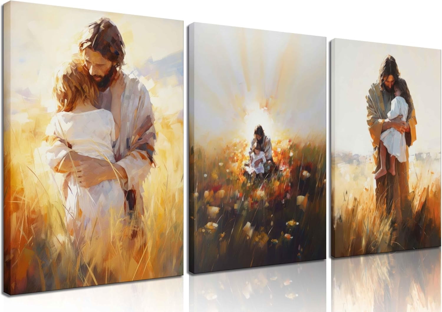 AABERIC Jesus Walking On Water Wall Art God Poster Picture Religious ...