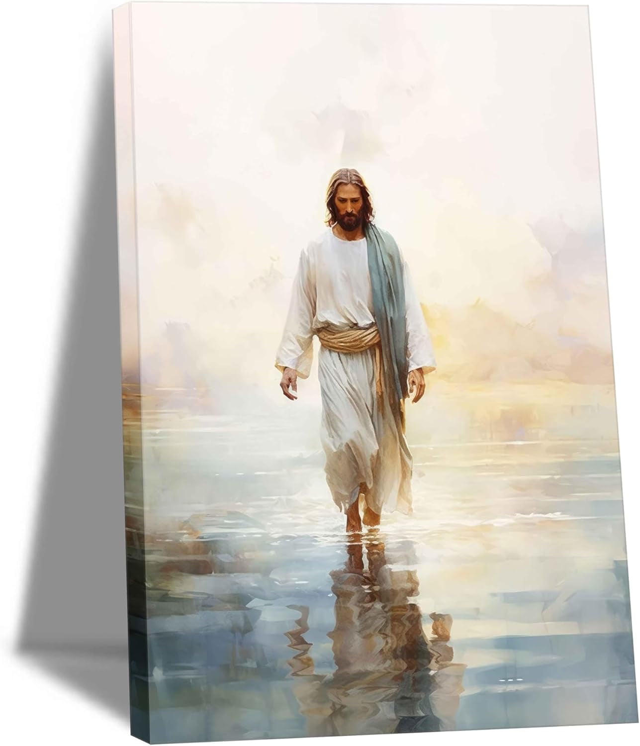 AABERIC Jesus Walking On Water Wall Art God Poster Picture Religious ...