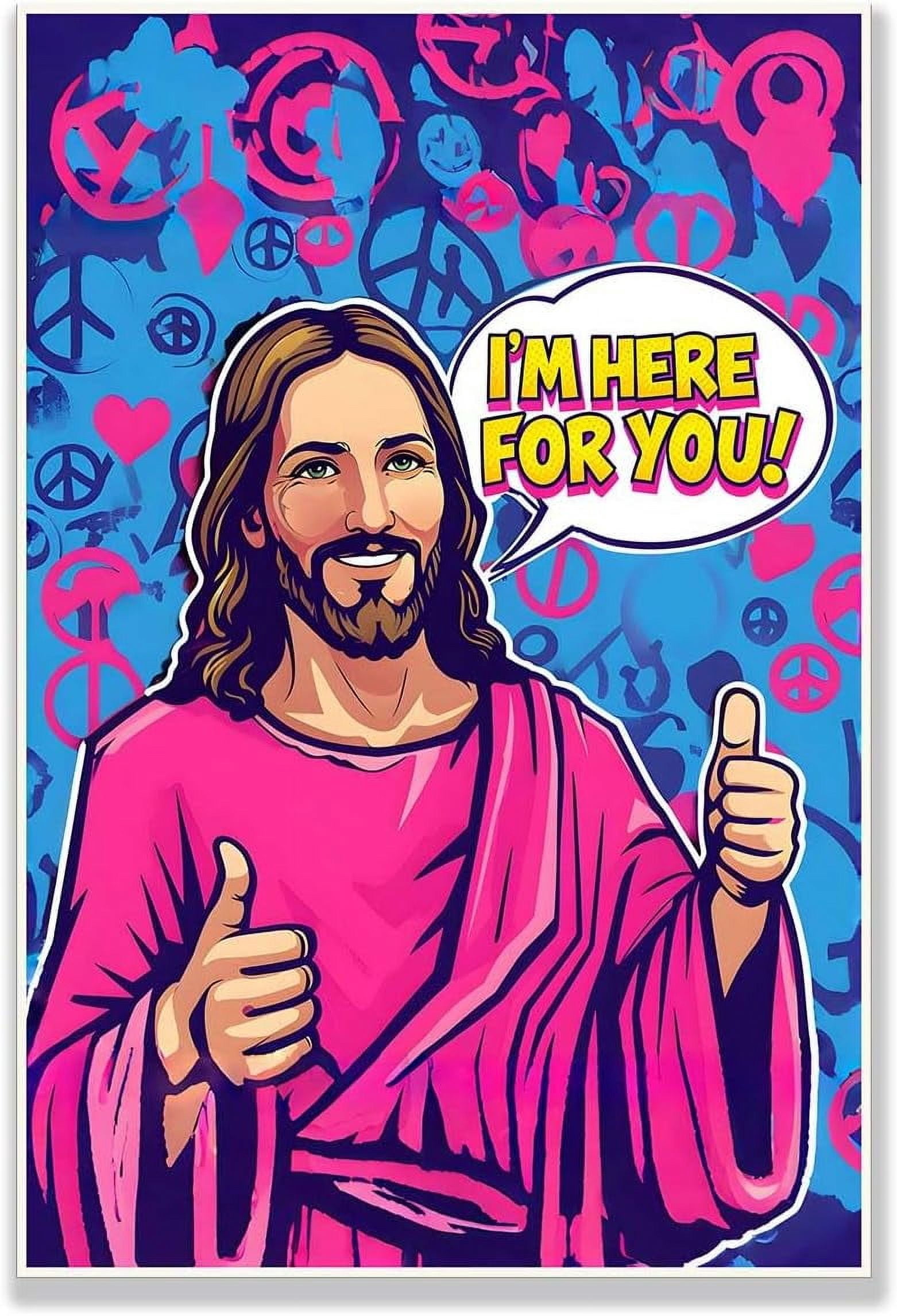 AABERIC Jesus Wall Art Canvas Painting Jesus Walking Art Divine Mercy ...