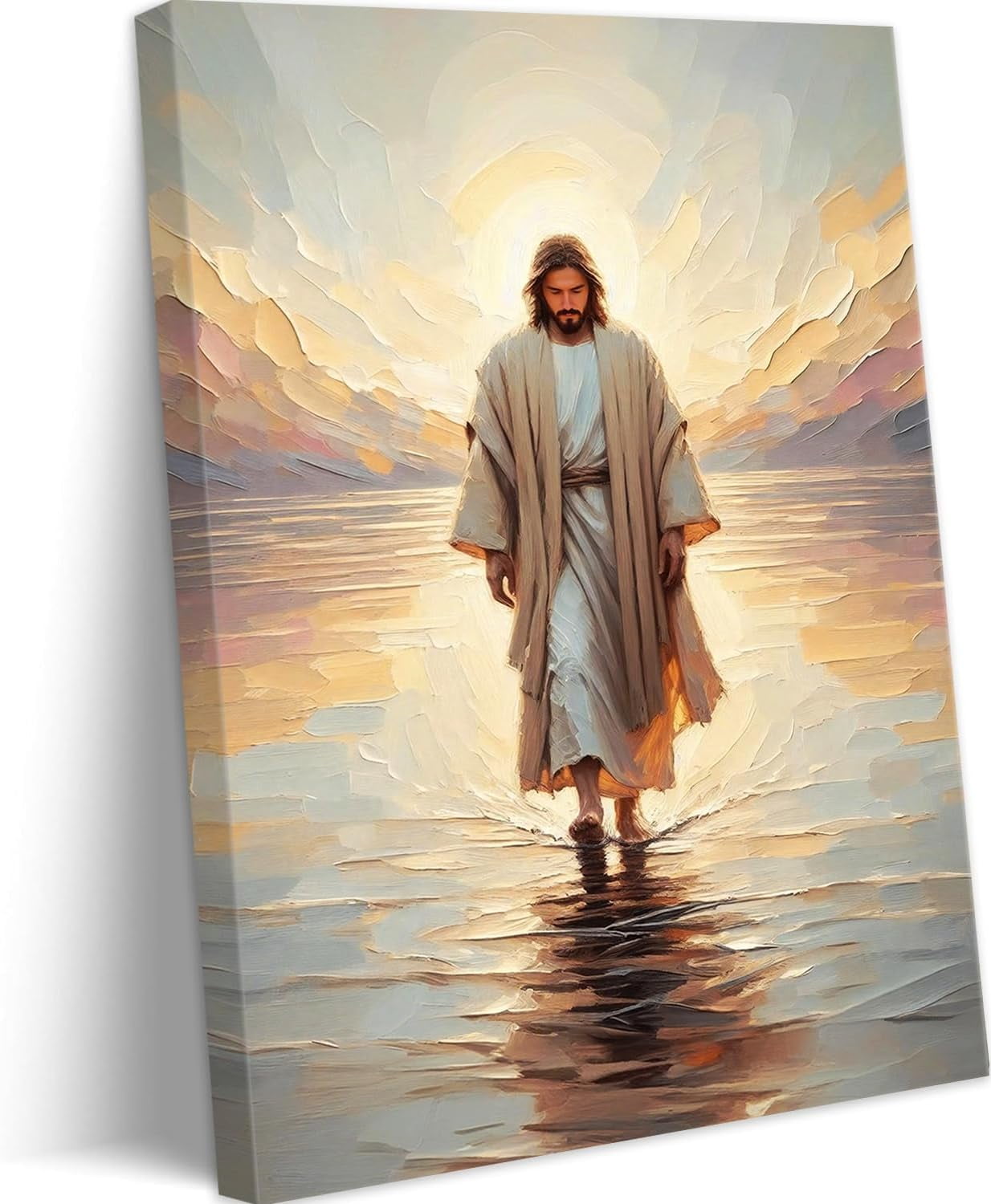 AABERIC Jesus Wall Art Jesus Walking on Water Canvas Christian Decor ...