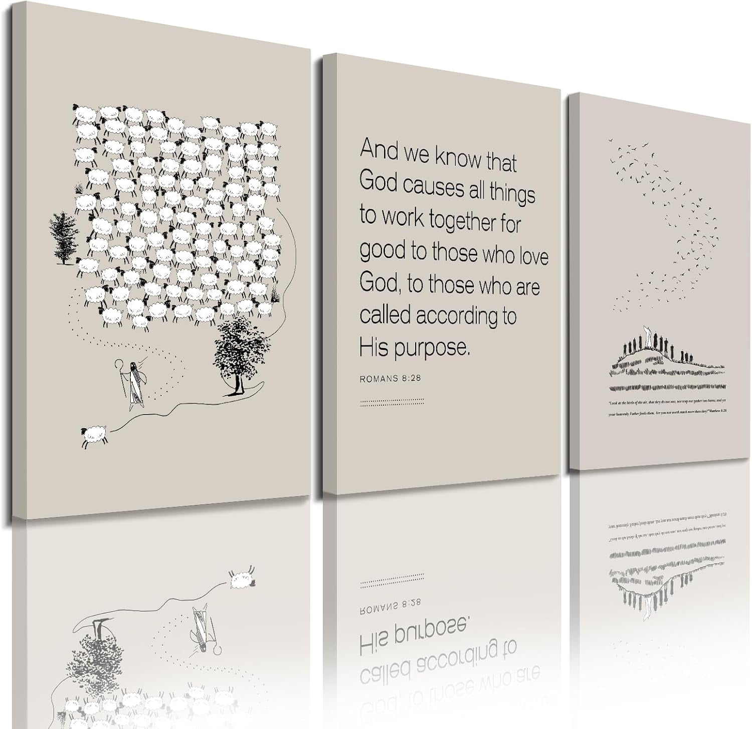 AABERIC Jesus Wall Decor - Religion Canvas Wall Decor Modern Bible ...