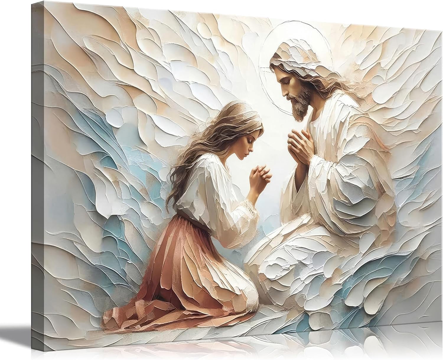 AABERIC Jesus And Woman Prayer Canvas Wall Art Jesus Heals A Woman ...