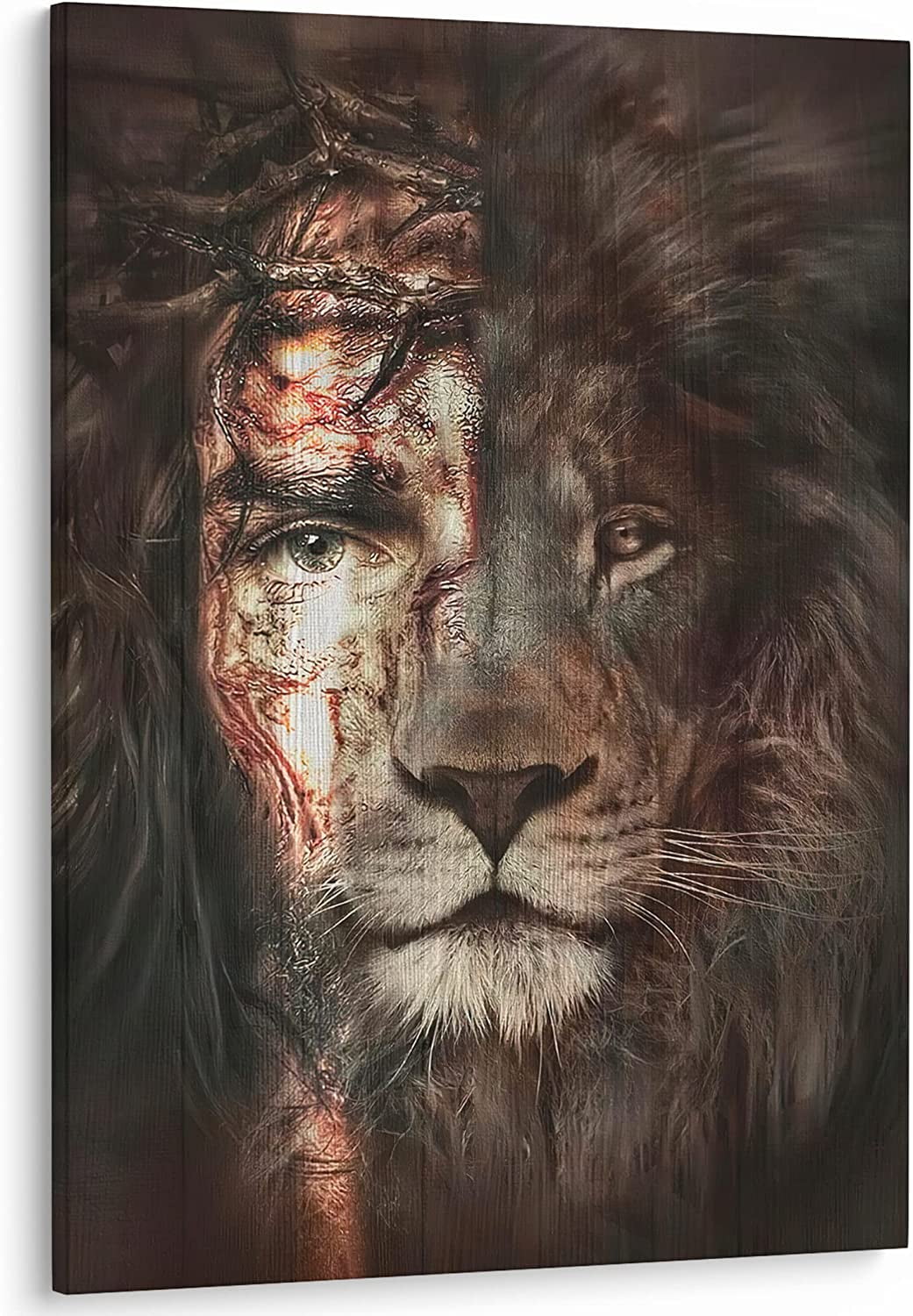 AABERIC Jesus and Lion Canvas Wall Art Poster Prints Christian Wall ...