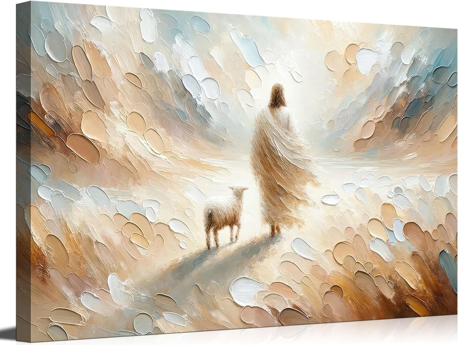 AABERIC Jesus leaves the 99 sheep Canvas Wall Art Christian Jesus God ...