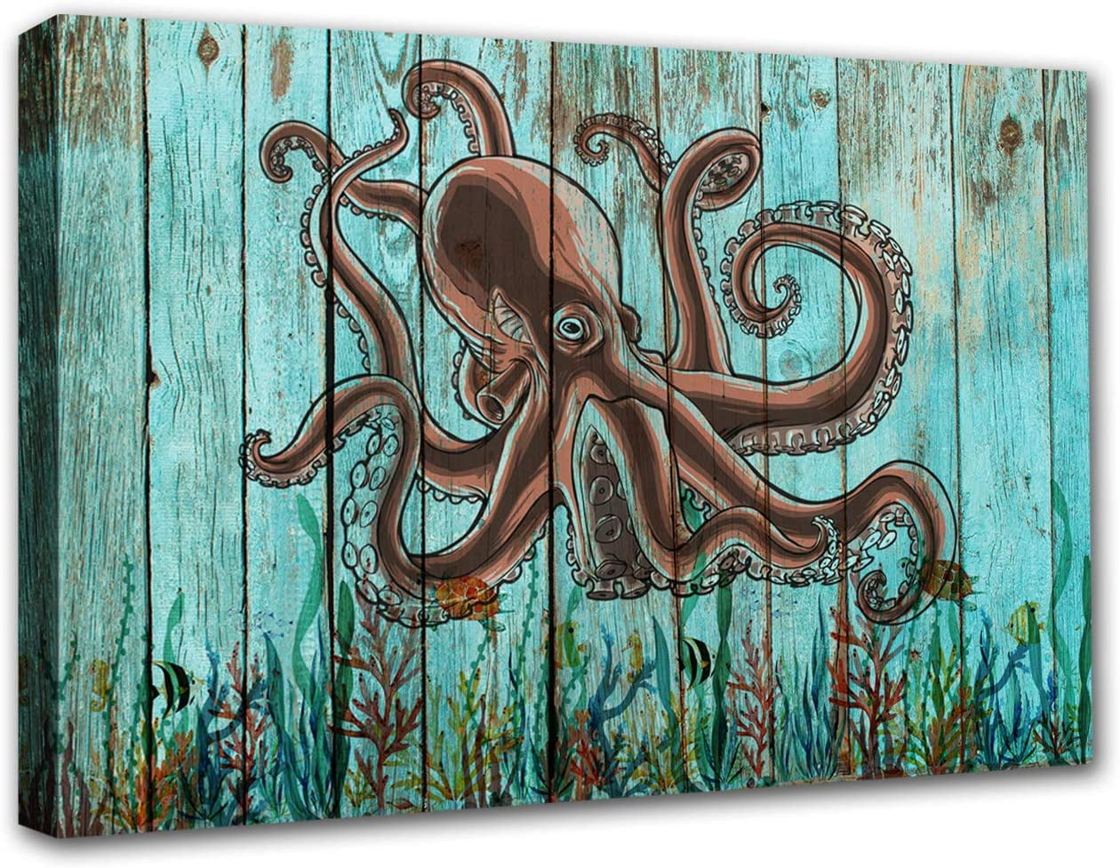 AABERIC Jumping Blue Marlin Fish Paintings Coral Wall Art Swordfish ...