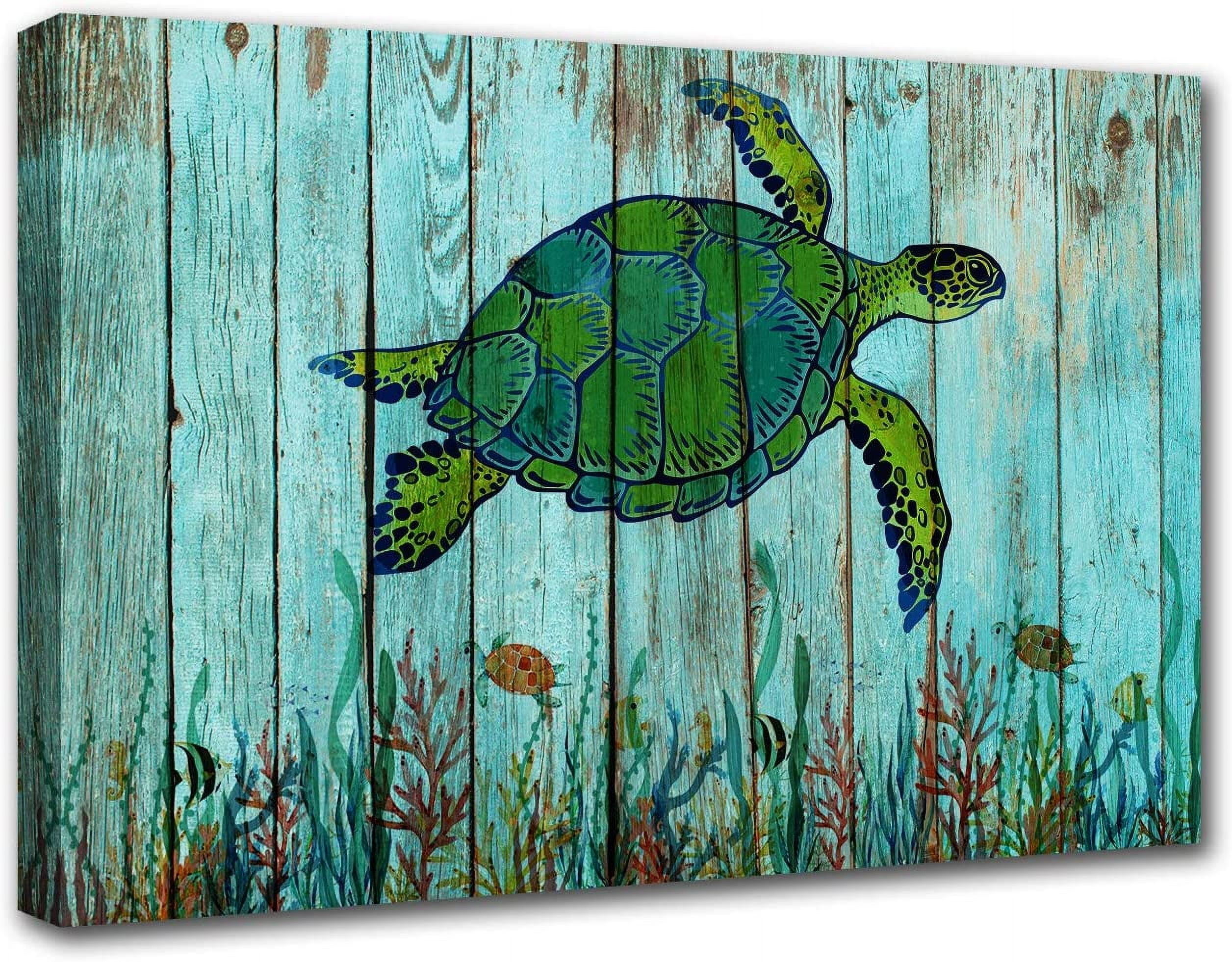 AABERIC Jumping Blue Marlin Fish Paintings Coral Wall Art Swordfish ...