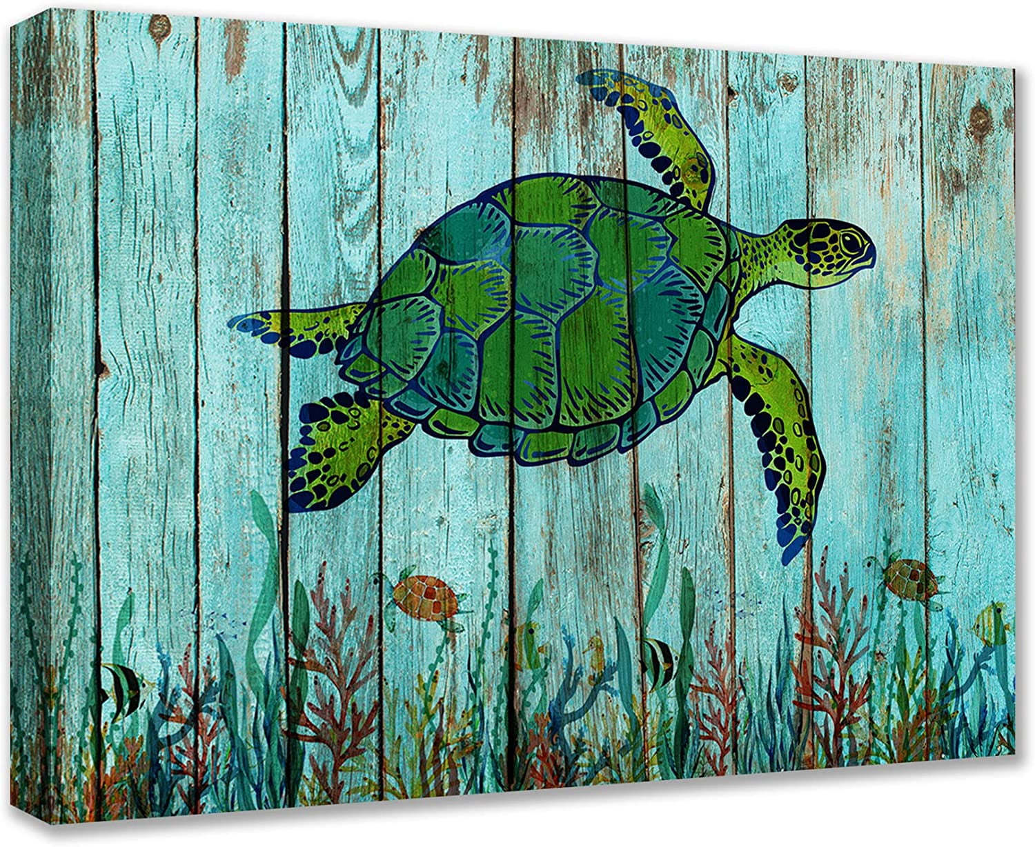 AABERIC Jumping Blue Marlin Fish Paintings Coral Wall Art Swordfish ...