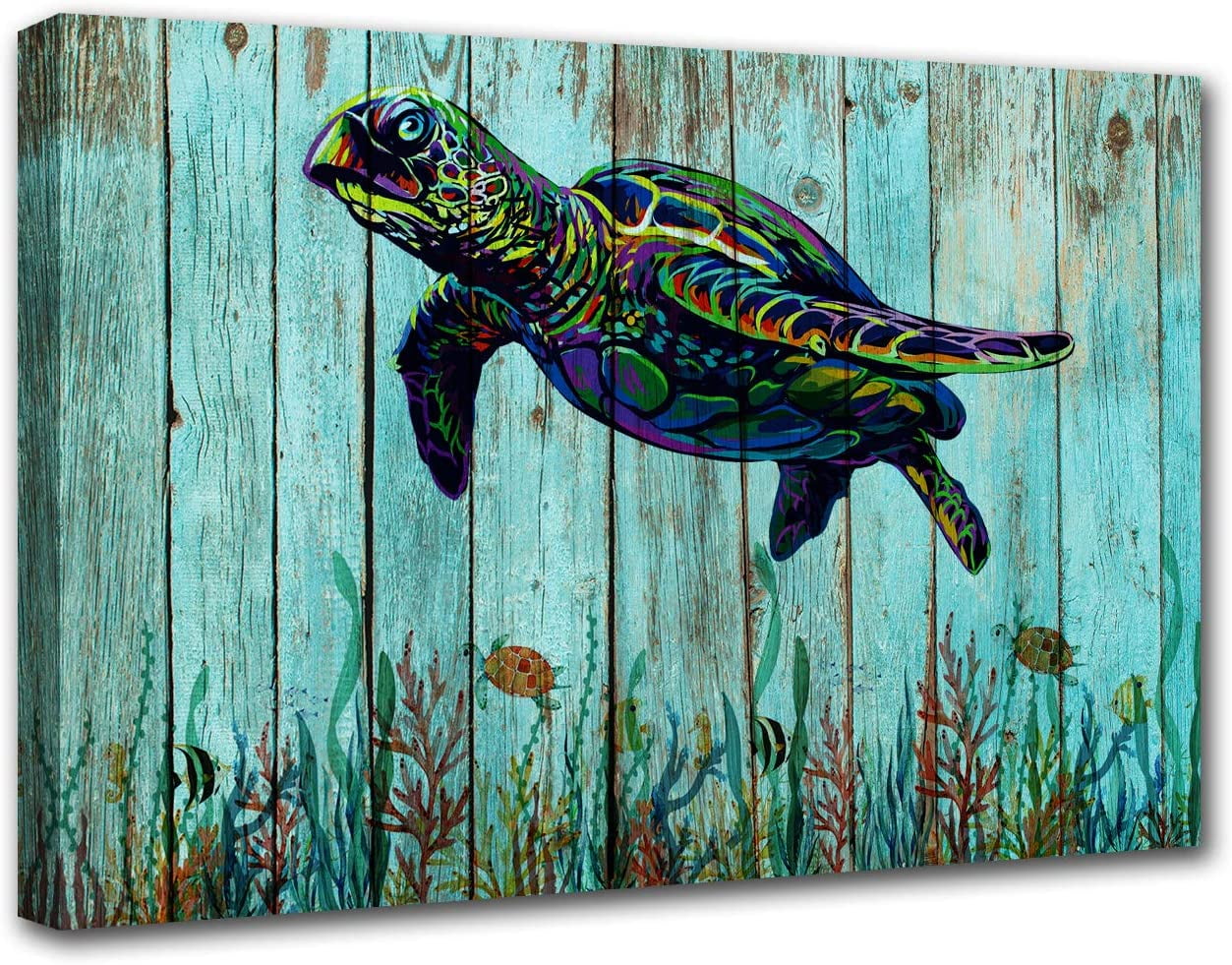 AABERIC Jumping Blue Marlin Fish Paintings Coral Wall Art Swordfish ...