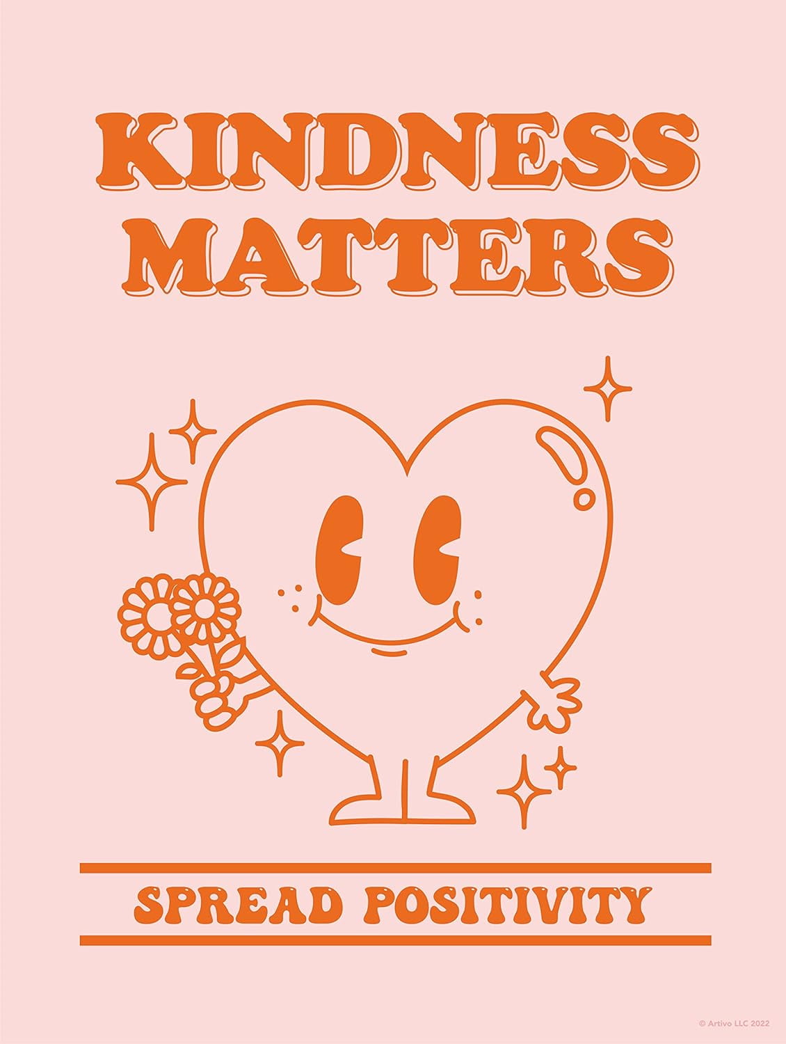 AABERIC Kindness Matters Retro Poster Heart Cute Room Decor Positive ...