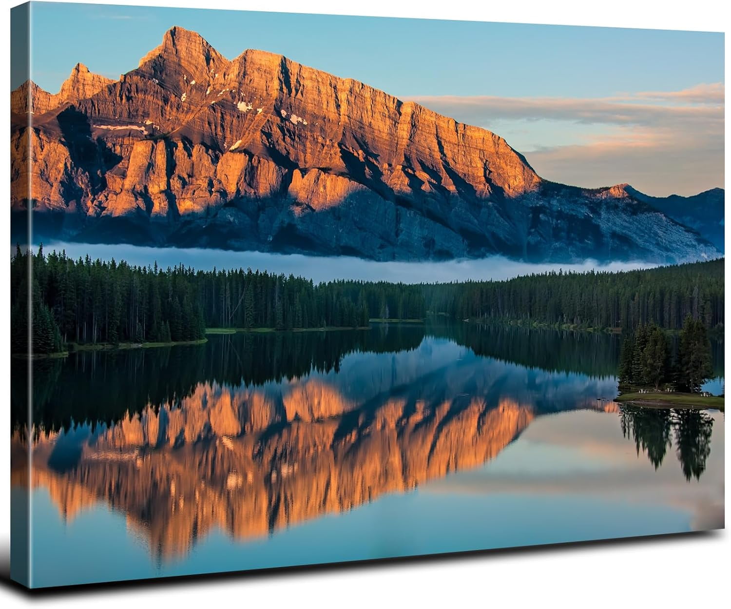 AABERIC Lakeside Scenery Canvas Wall Art for Bathroom Nature Rock ...