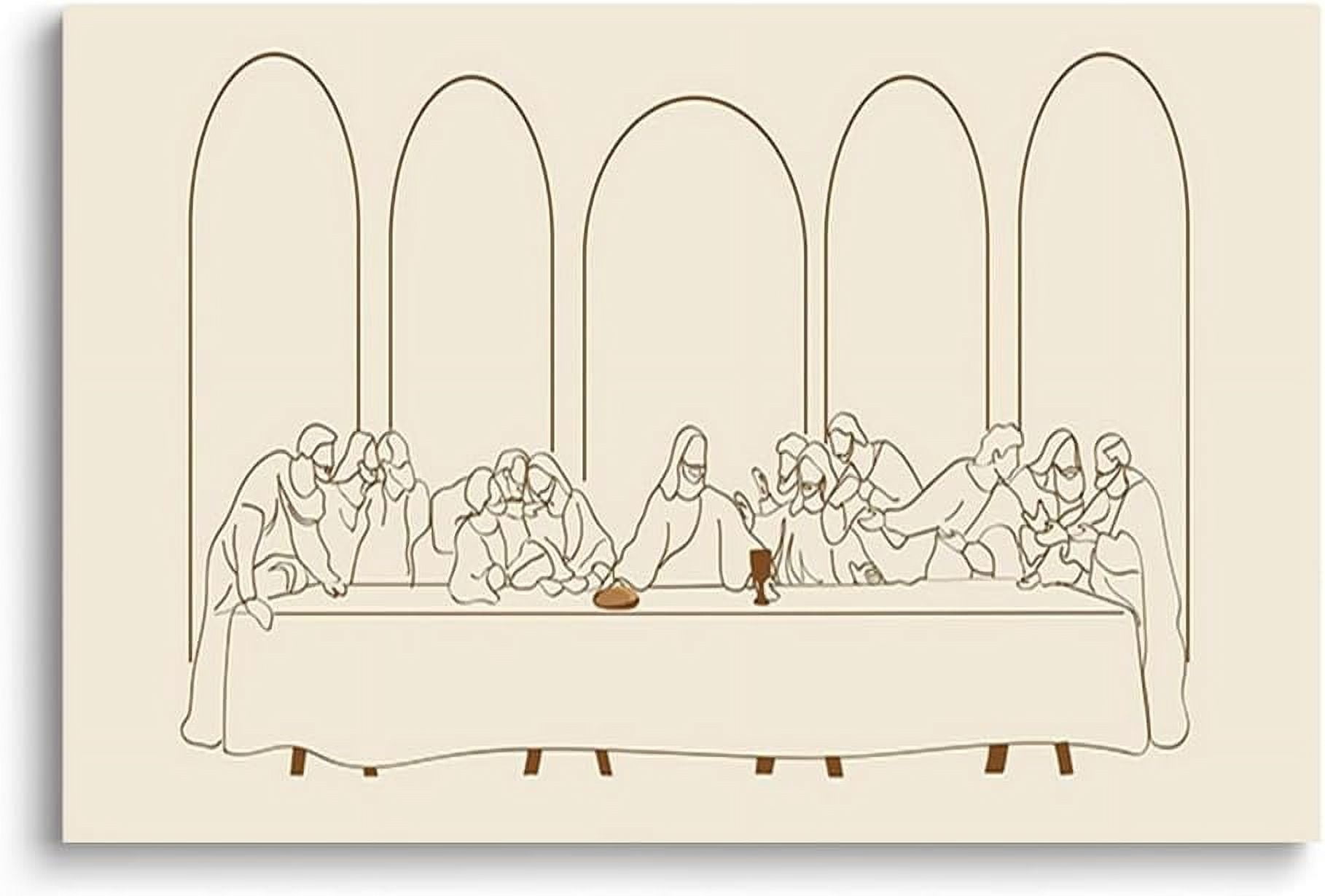 AABERIC The Last Supper Line Art, Christian Modern Wall Art, The Last ...
