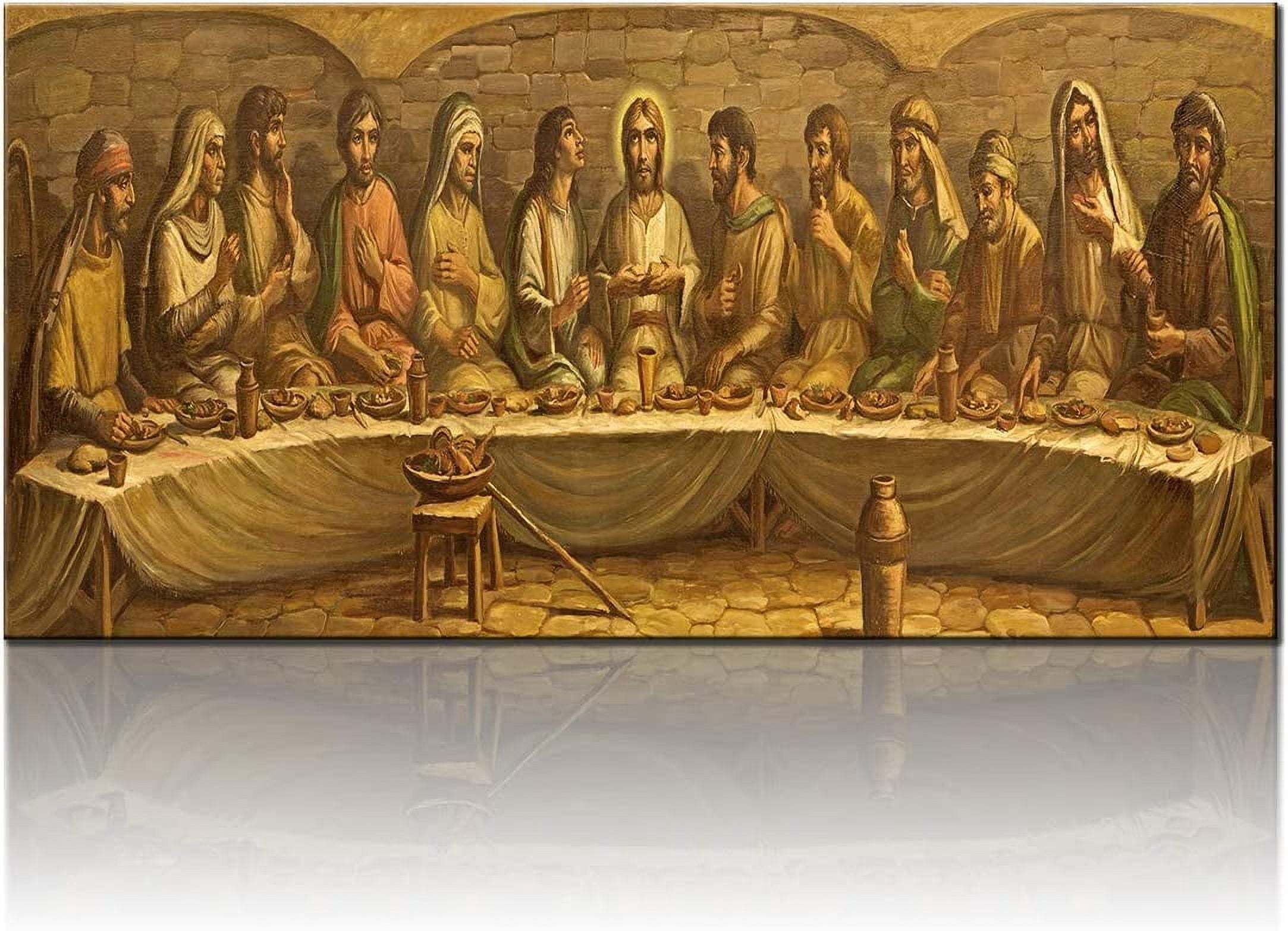 AABERIC Last Supper Painting on Canvas Wall Golden Pictures for Retro ...