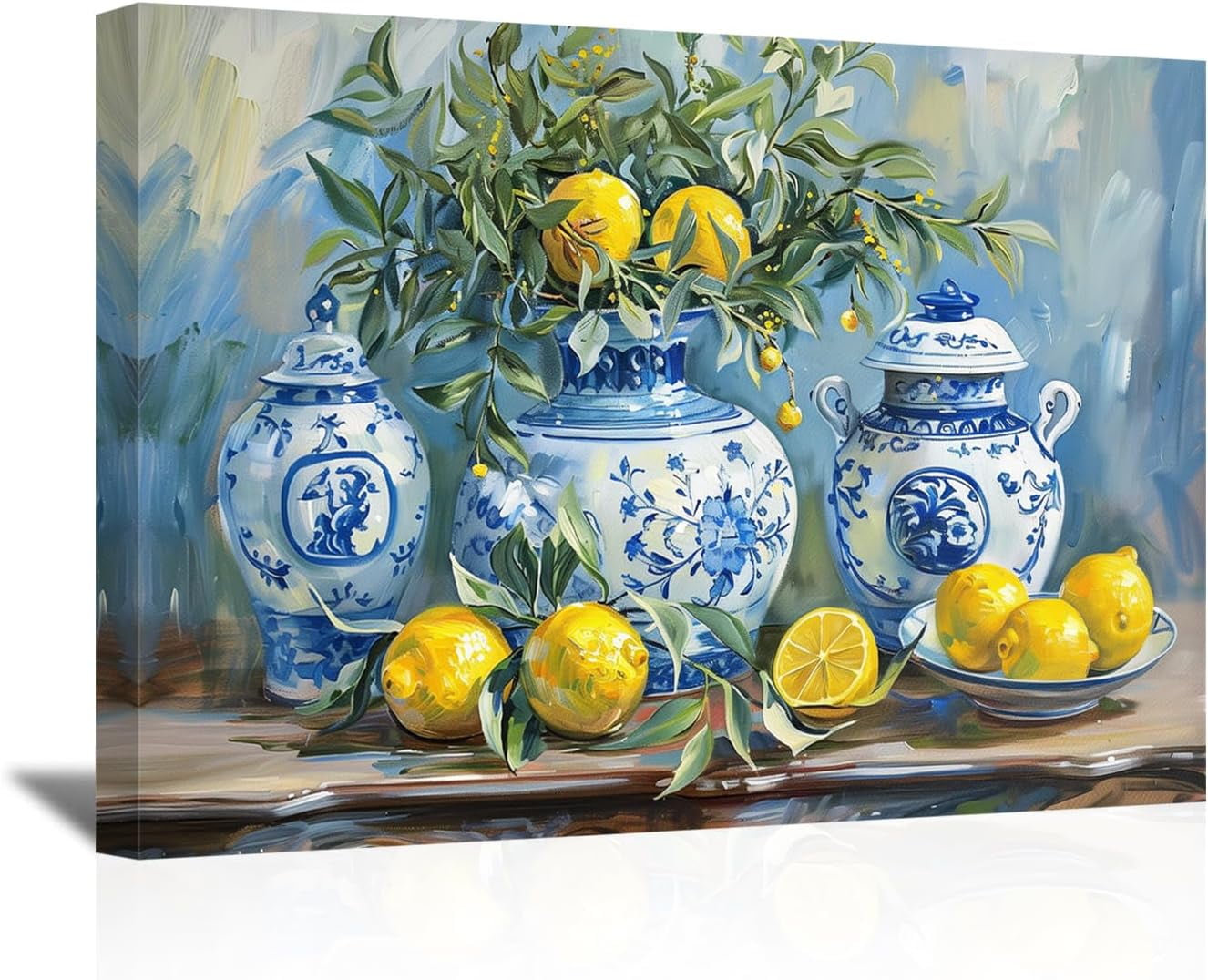 AABERIC Lemon Wall Art Kitchen Picture Vintage Citrus Fruit Canvas ...