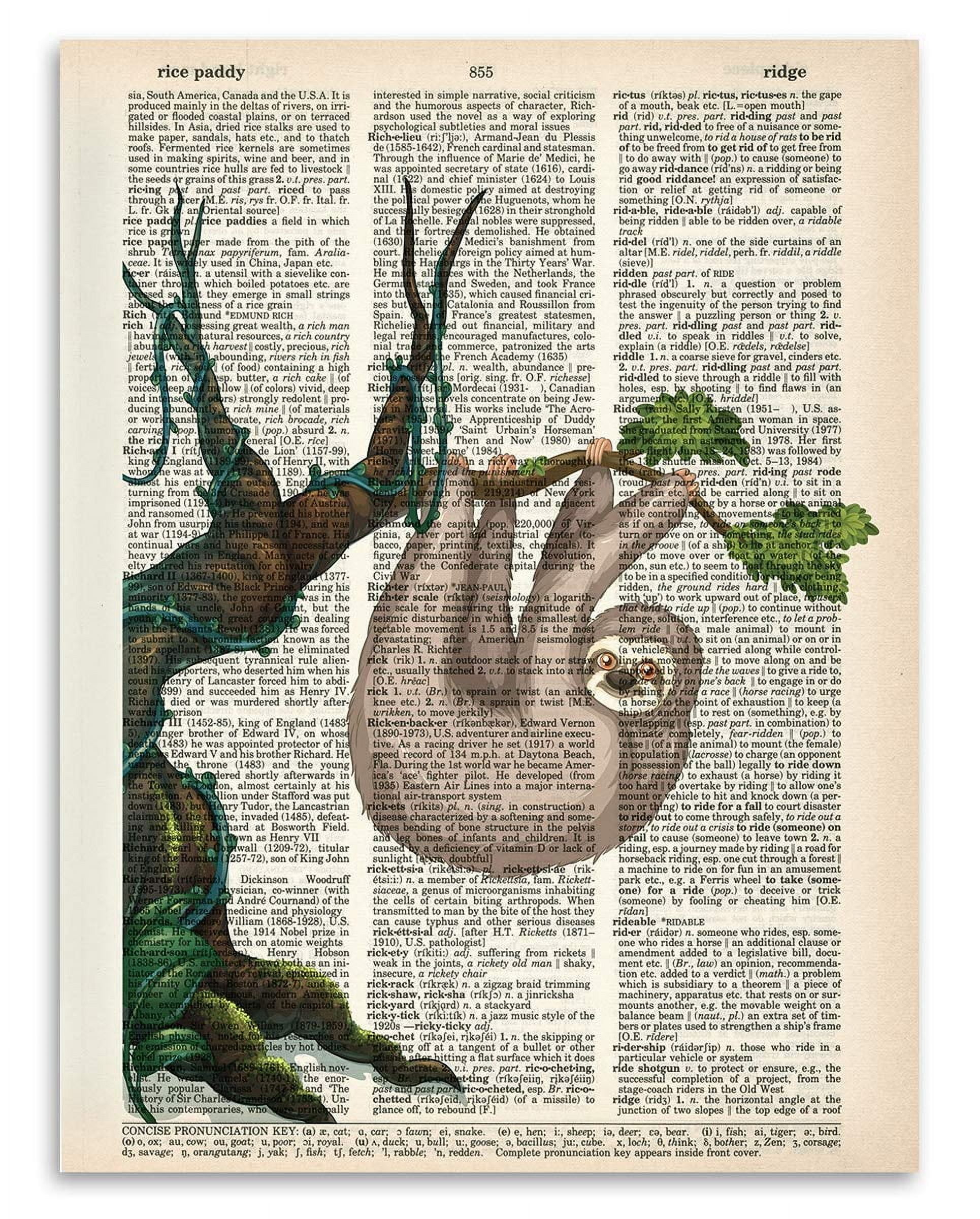 AABERIC Lemur Monkey - Upcycled Dictionary Art - Scary Lemur Animal ...