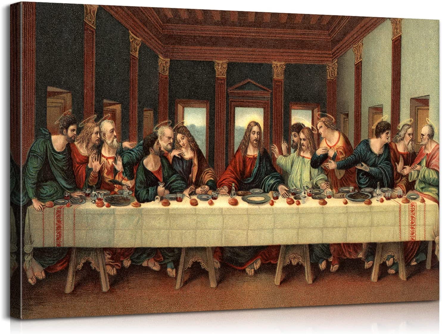 AABERIC Leonardo da Vinci Last Supper Canvas Prints with ner Wooden ...