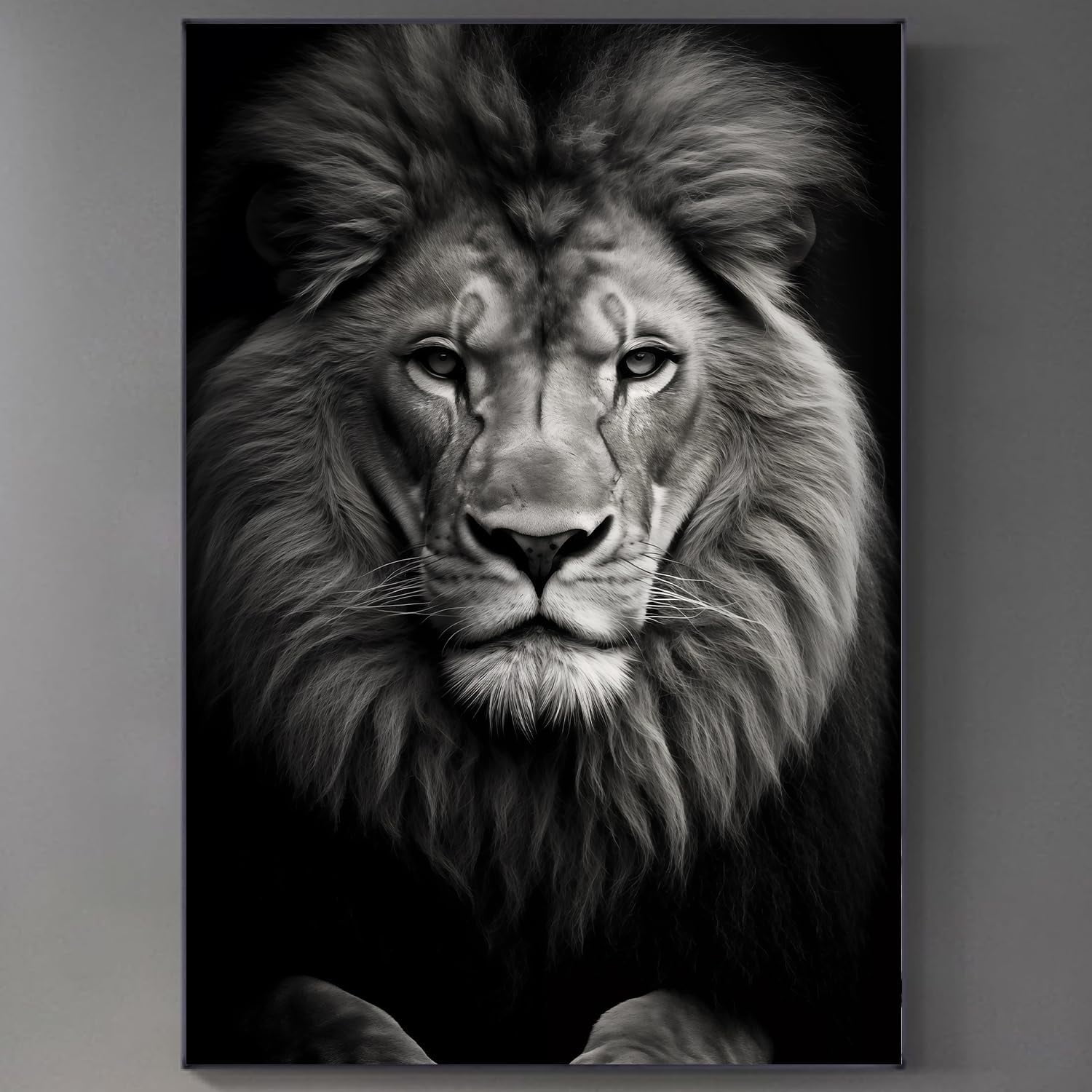 AABERIC Lion Black and White Wall Art Lion Head Posters African Lion ...