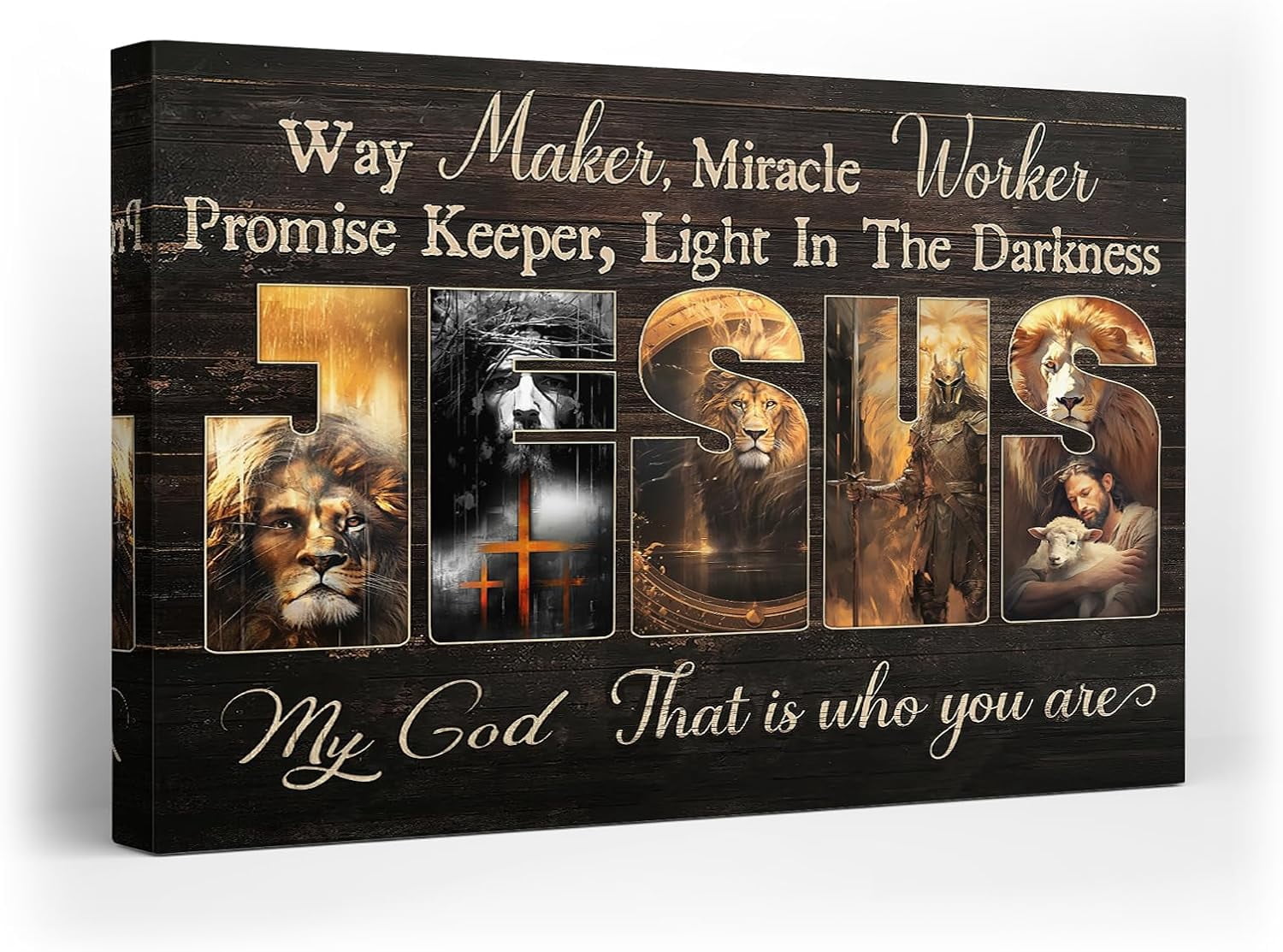 AABERIC Lion of Judah Canvas Wall Art Lion and Lamb Print Painting ...