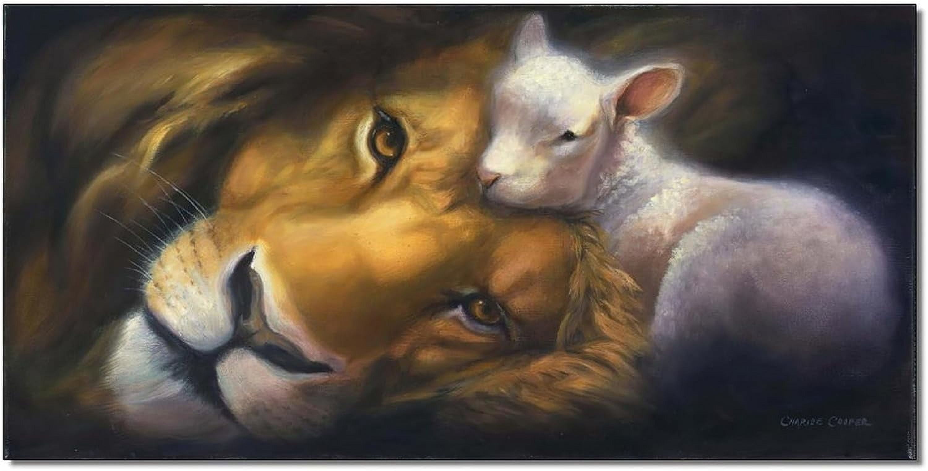 AABERIC Lion And Lamb Painting Art Posters Living Room Animals Wall Art ...