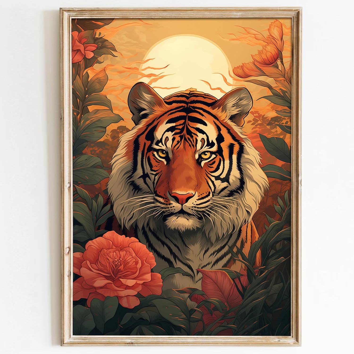 AABERIC Lion Watercolor Painting Wild Animal Pictures Colorful Lion ...