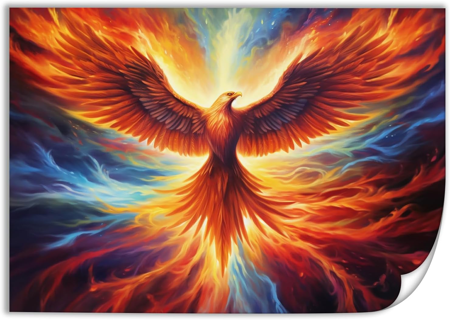 AABERIC Majestic Fantasy Vibrant Rising Fire Bird Phoenix Poster Canvas ...