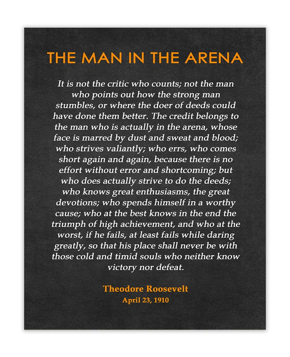 AABERIC The Man the Arena Wall Art Teddy Roosevelt: Daring Greatly ...