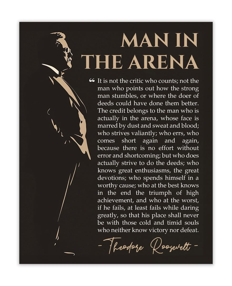 AABERIC The Man the Arena Wall Art by Theodore Roosevelt: Daring ...
