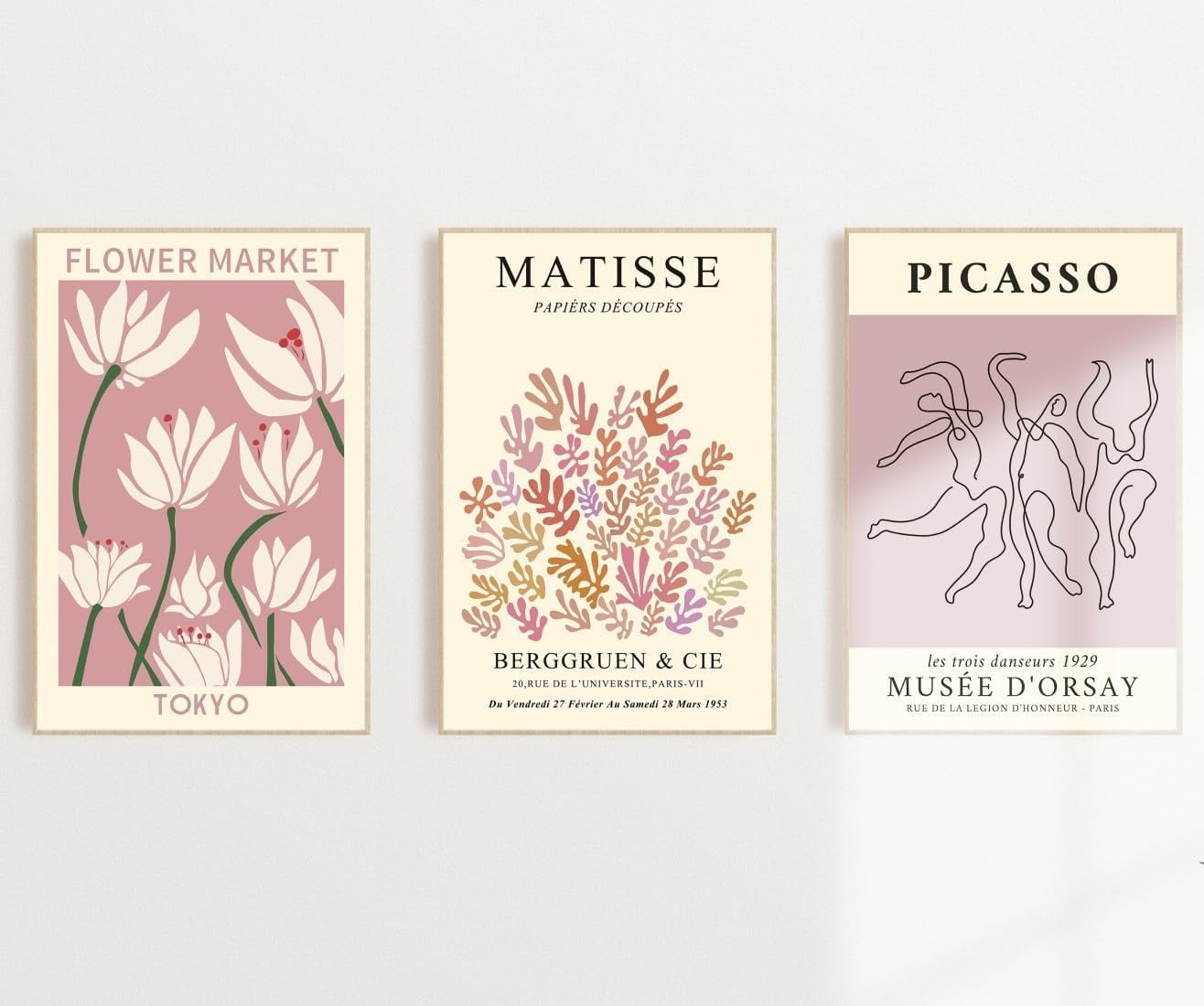 AABERIC Matisse Wall Art Flower Market Prints 12x16 3PCS Picasso Wall ...