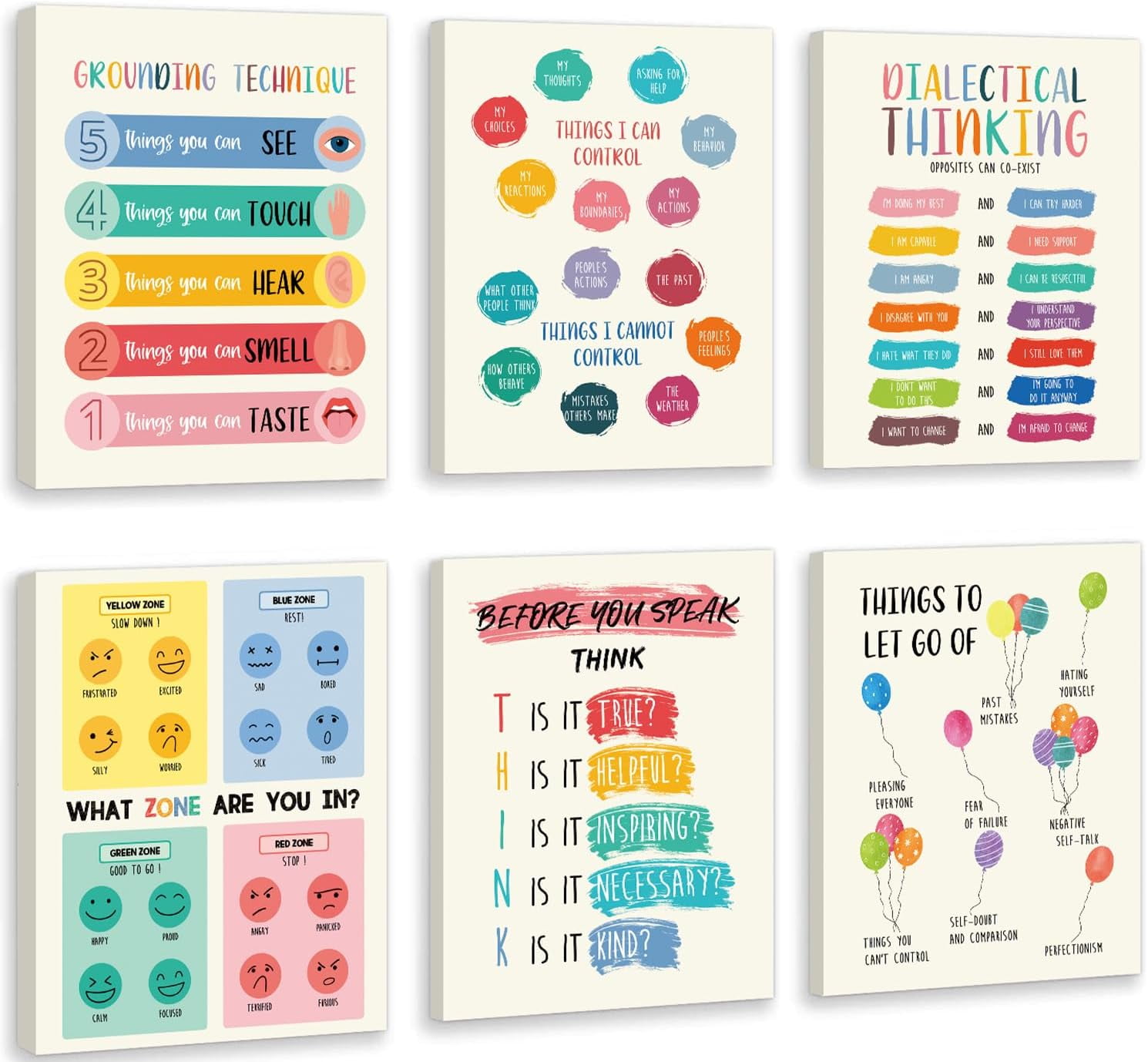 AABERIC Mental Health Decor,Feelings Chart coping Skills Poster,Rainbow ...