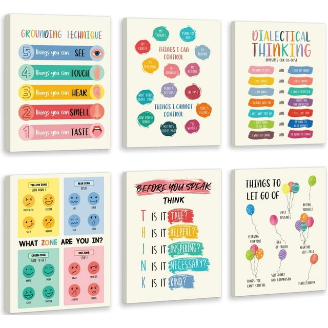 AABERIC Mental Health Decor,Feelings Chart coping Skills Poster,Rainbow ...