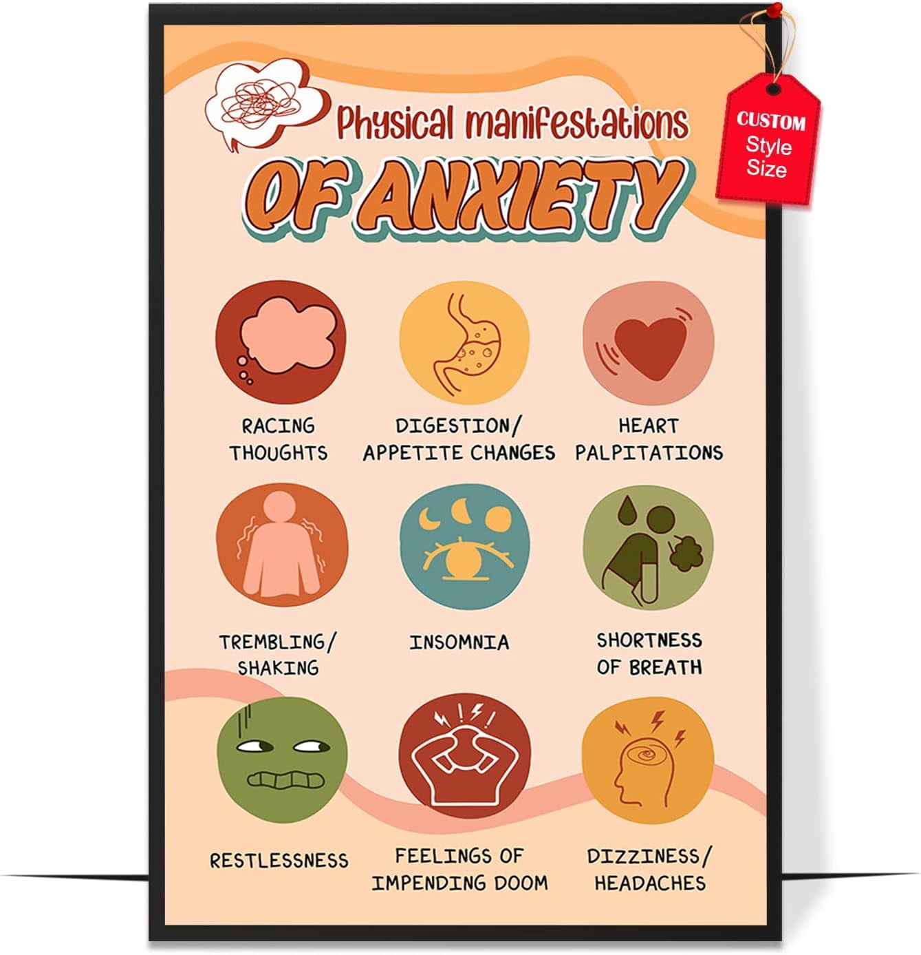 AABERIC Mental Health Poster, Boho Therapy Tools Educational Supplies ...
