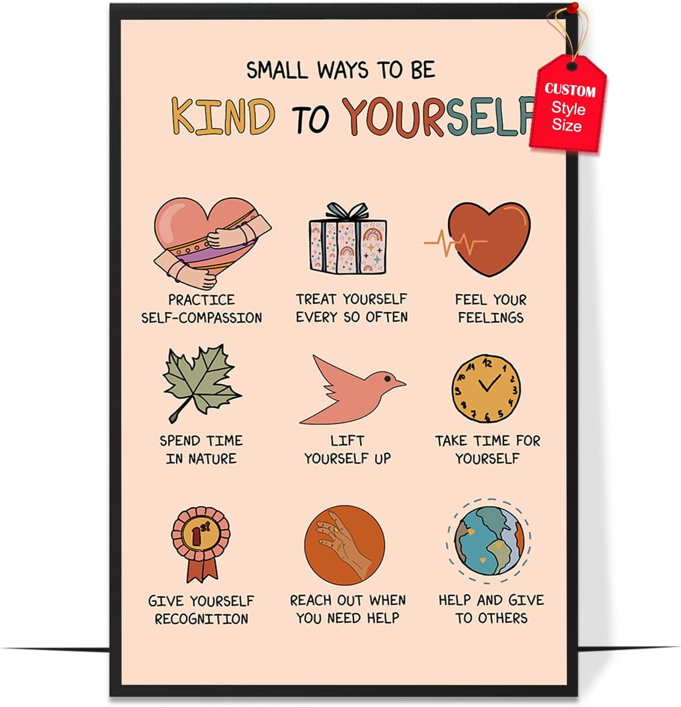 AABERIC Mental Health Poster, Boho Therapy Tools Educational Supplies ...