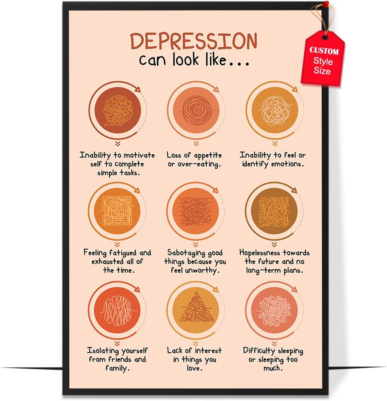 AABERIC Mental Health Poster, Boho Therapy Tools Educational Supplies ...