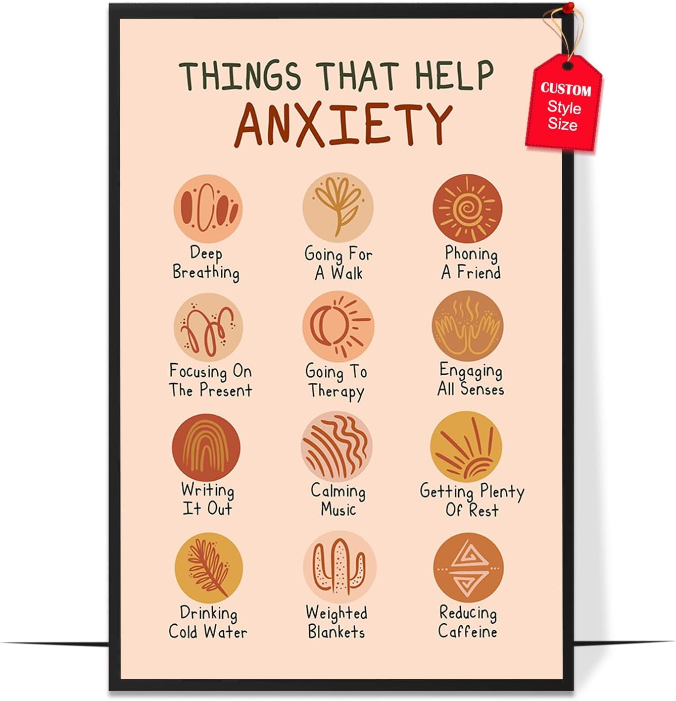 AABERIC Mental Health Poster, Boho Therapy Tools Educational Supplies ...