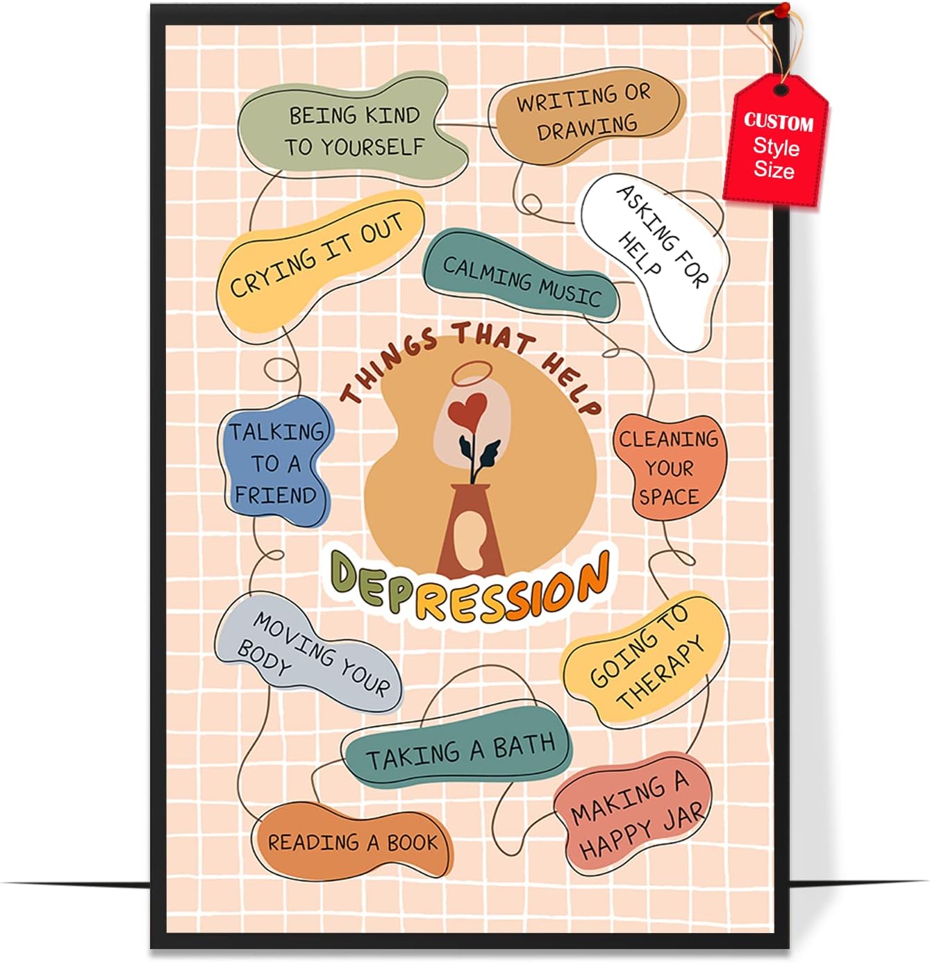 AABERIC Mental Health Poster, Boho Therapy Tools Educational Supplies ...