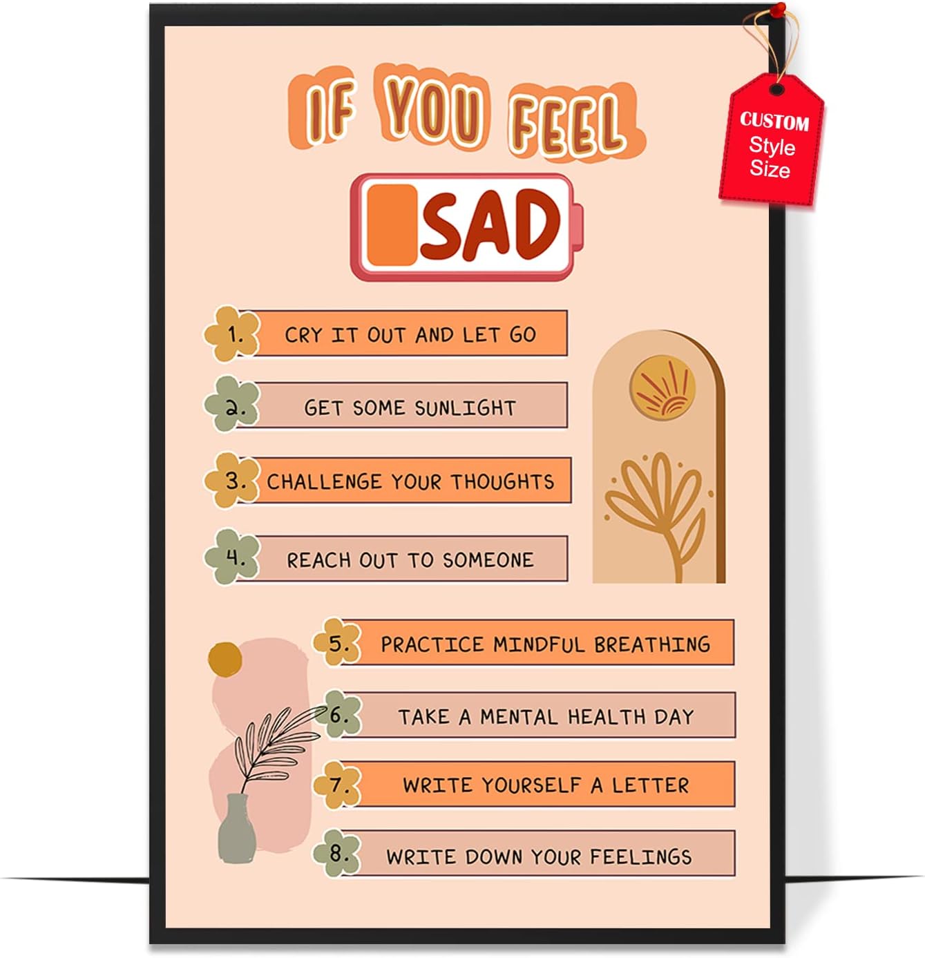AABERIC Mental Health Poster, Boho Therapy Tools Educational Supplies ...