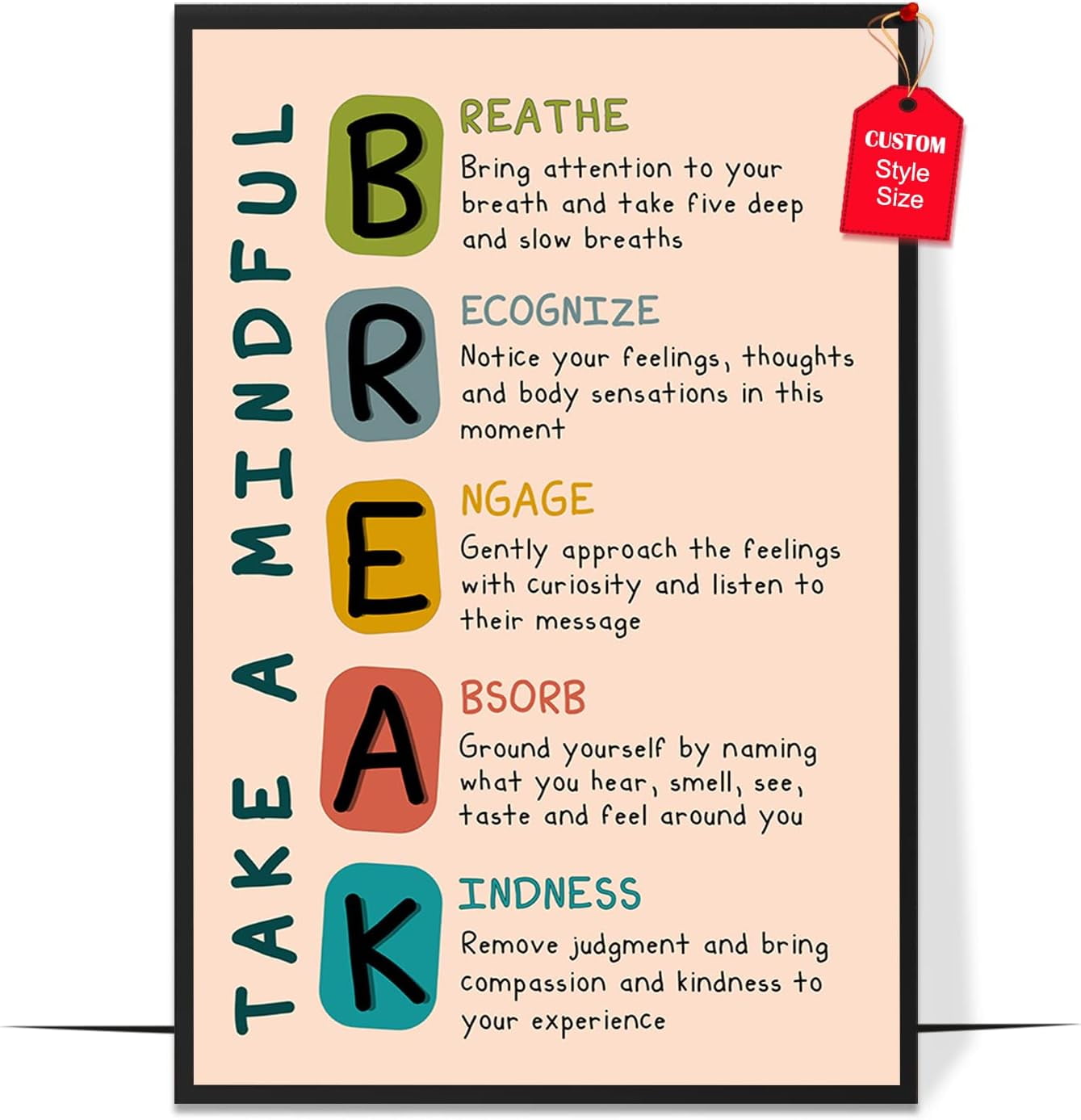 AABERIC Mental Health Poster, Boho Therapy Tools Educational Supplies ...