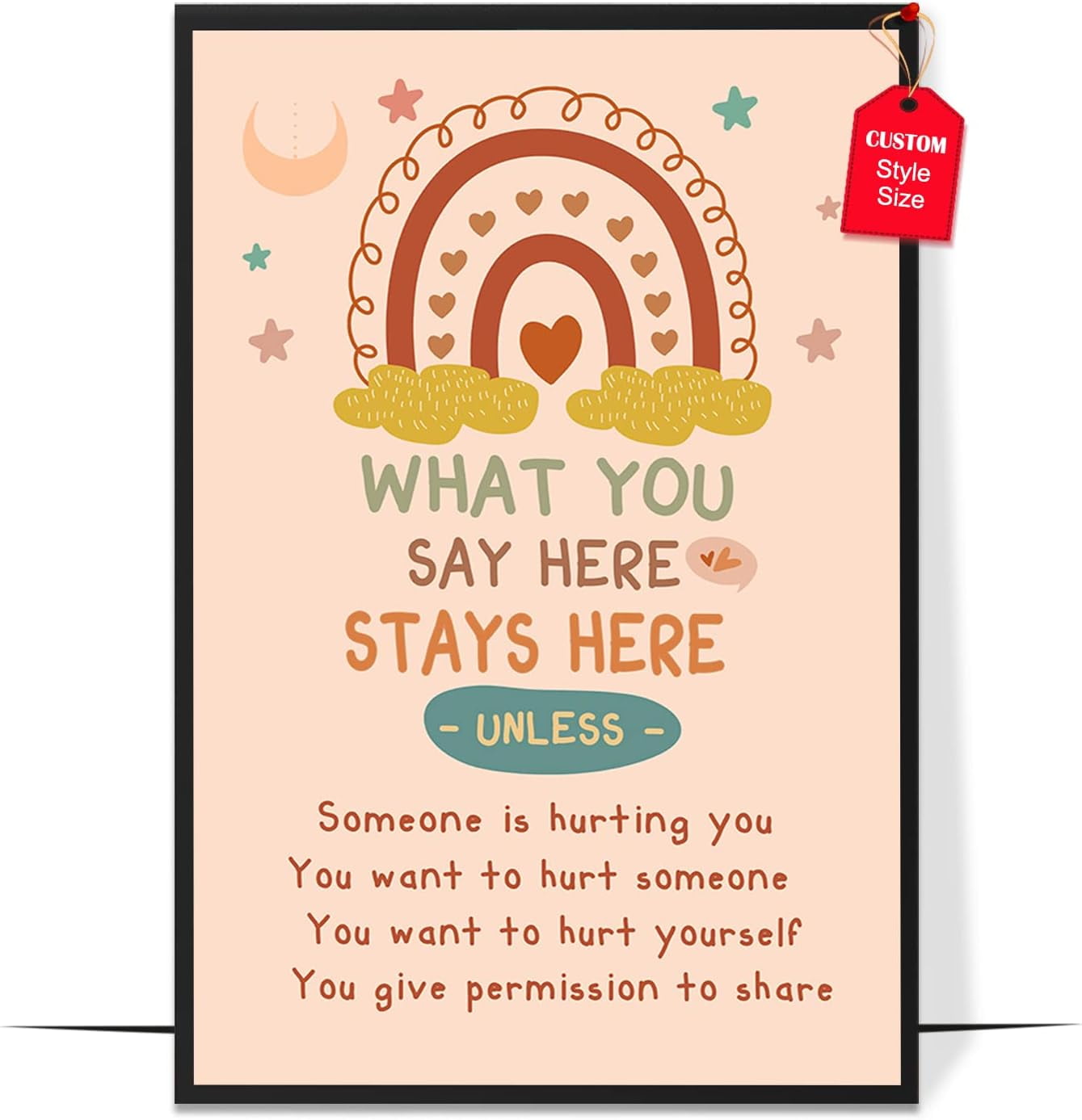 AABERIC Mental Health Poster, Boho Therapy Tools Educational Supplies ...