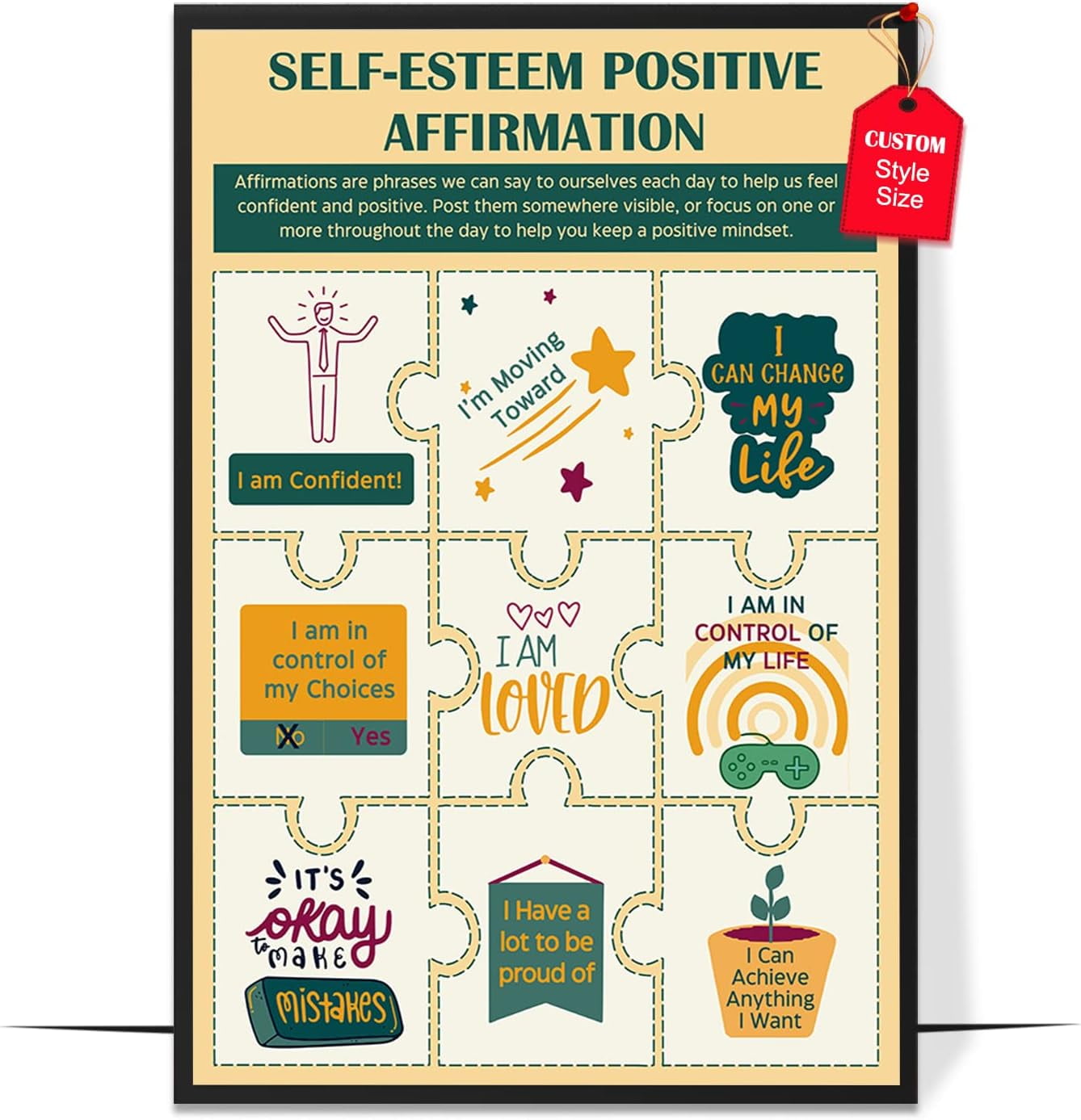 AABERIC Mental Health Poster, Therapy Educational Supplies Art Print ...