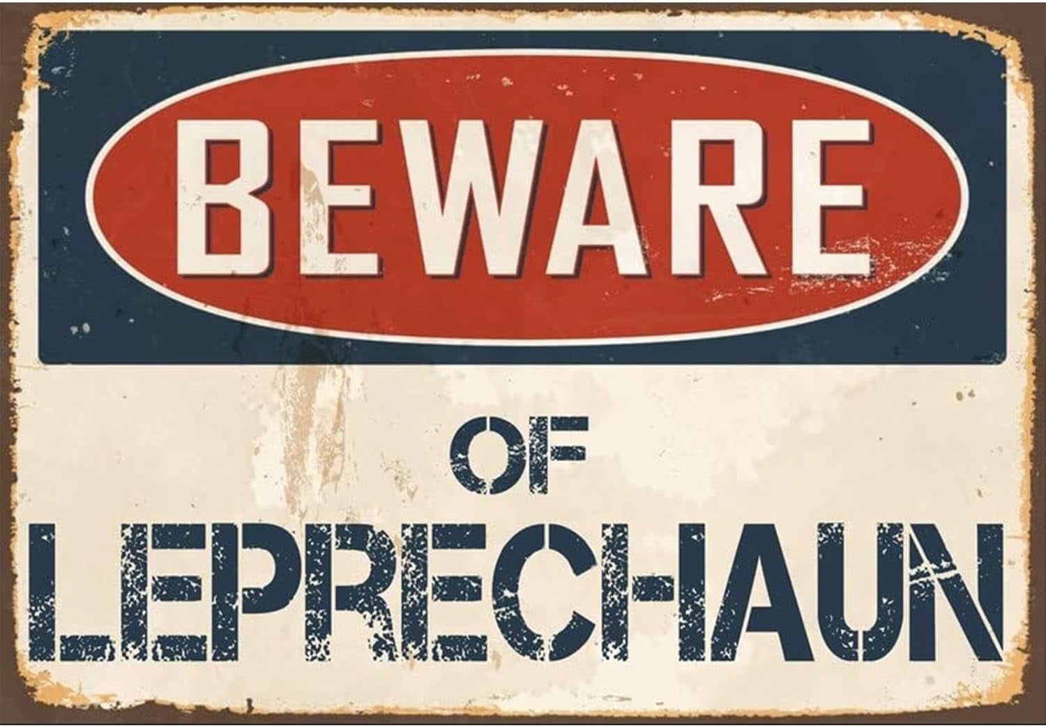 AABERIC Metal Sign Beware Of Leprechaun Sign Vintage Sign Retro ...