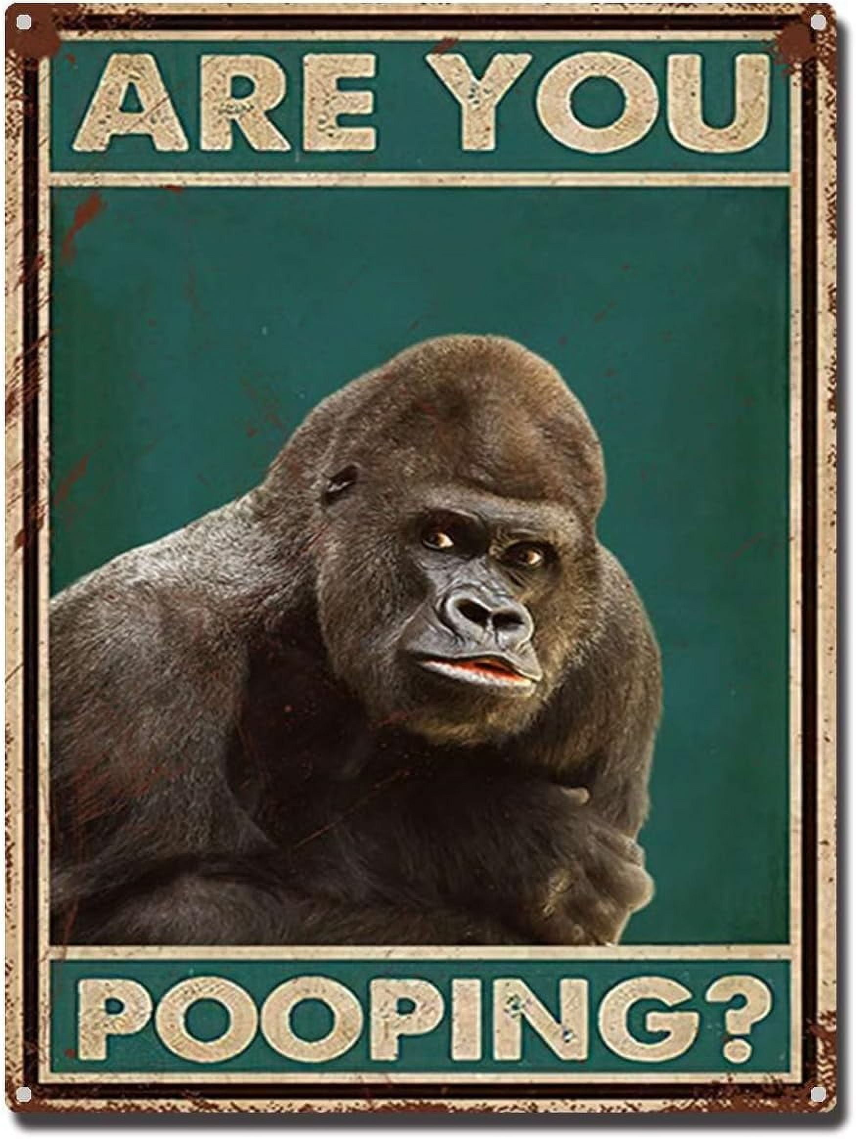 AABERIC Metal Sign Vintage Funny Gorillas are You Pooping Signs ...