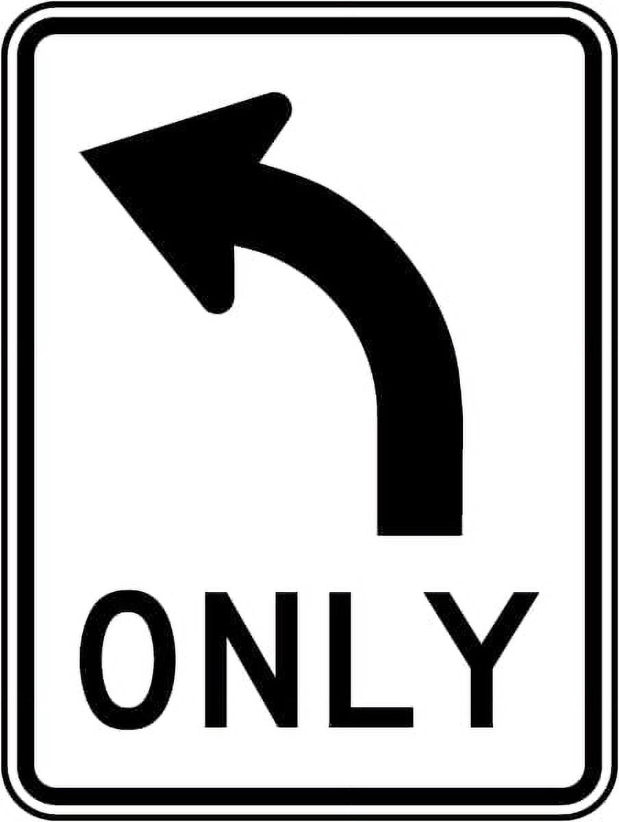 AABERIC Metal Sign Warning Tin Sign Left Turn Only Sign Aluminum Signs ...