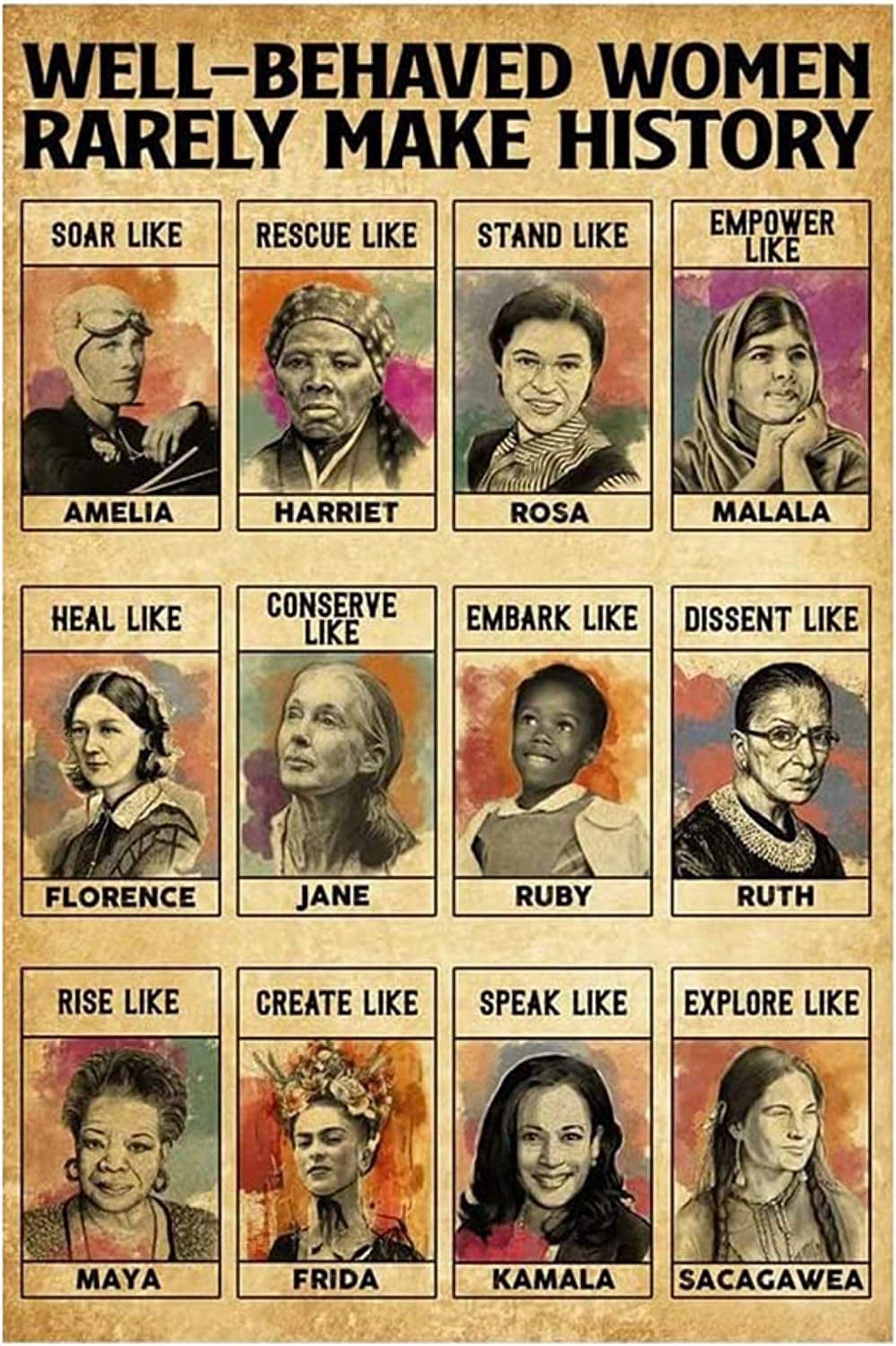 AABERIC Metal Sign Well-Behaved Women Rarely Make History Feminist ...