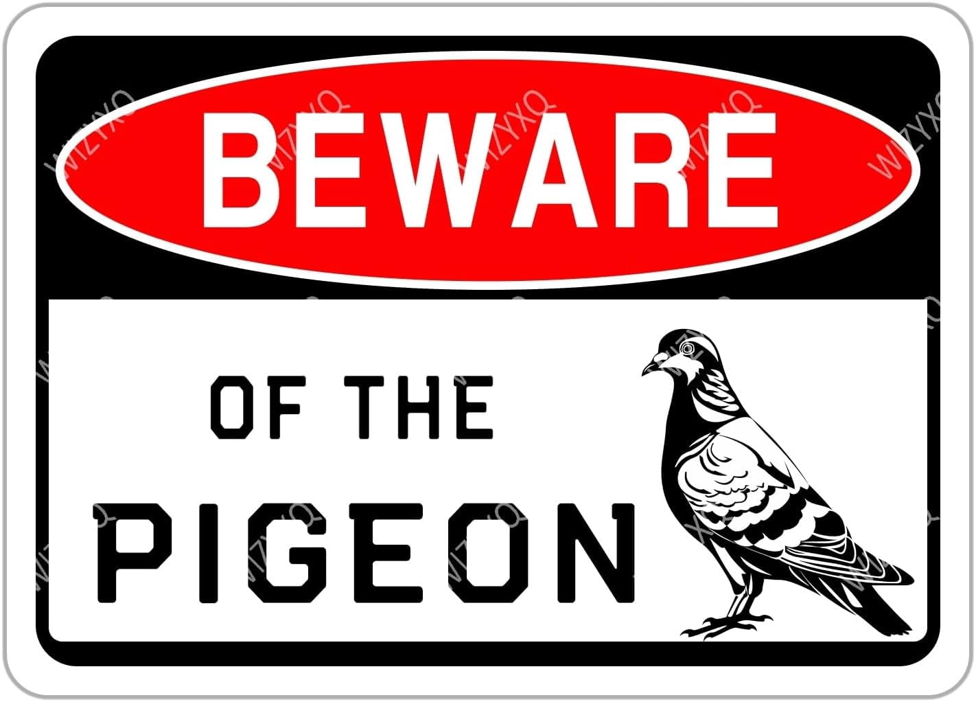 AABERIC Metal Signs Beware of The Pigeon Sign Funny Metal Sign Vintage ...