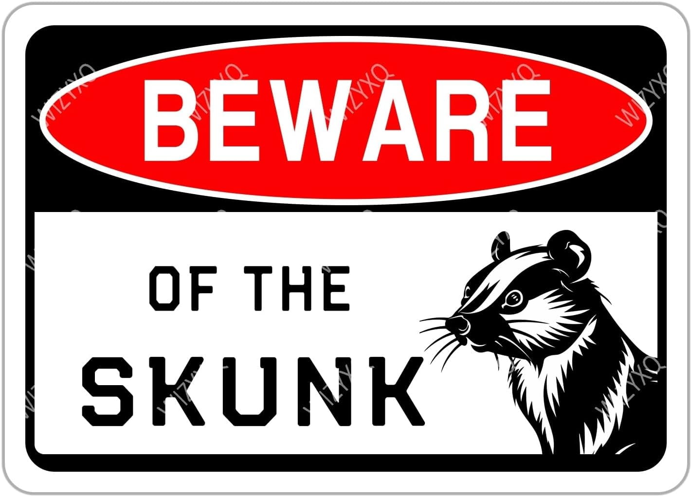 AABERIC Metal Signs Beware of The Skunk Sign Funny Metal Sign Vintage ...