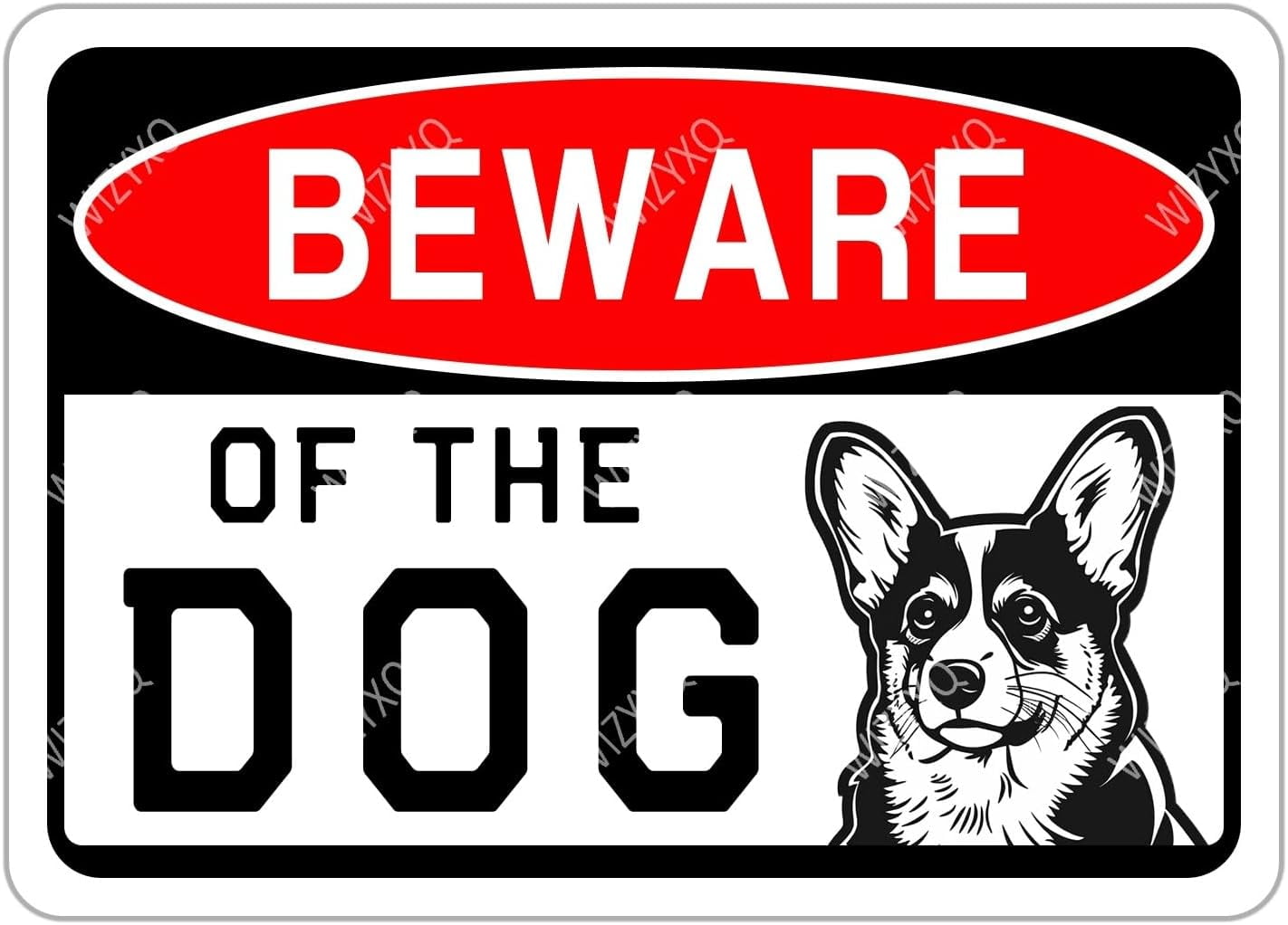 AABERIC Metal Signs Corgi Beware of The Dog Sign Funny Metal Sign ...