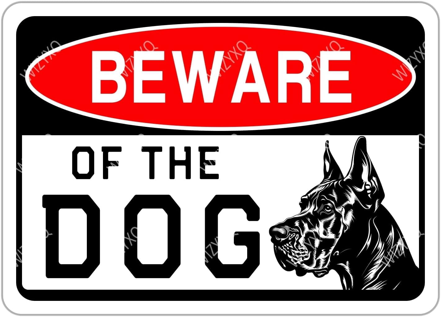 AABERIC Metal Signs Great Dane Beware of The Dog Sign Funny Metal Sign ...