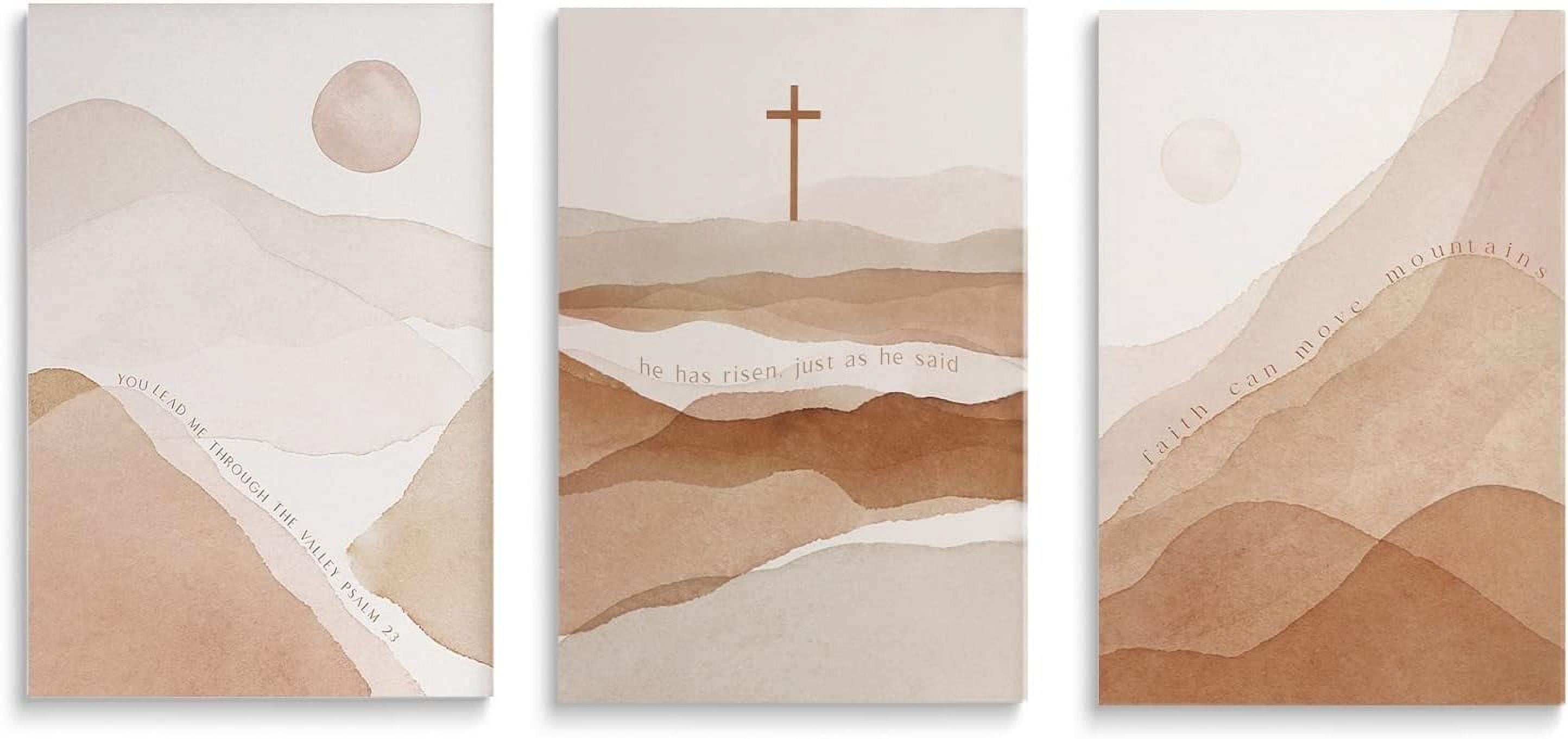 AABERIC Mid Century Natural Mountain Prints Scripture Wall Decor ...