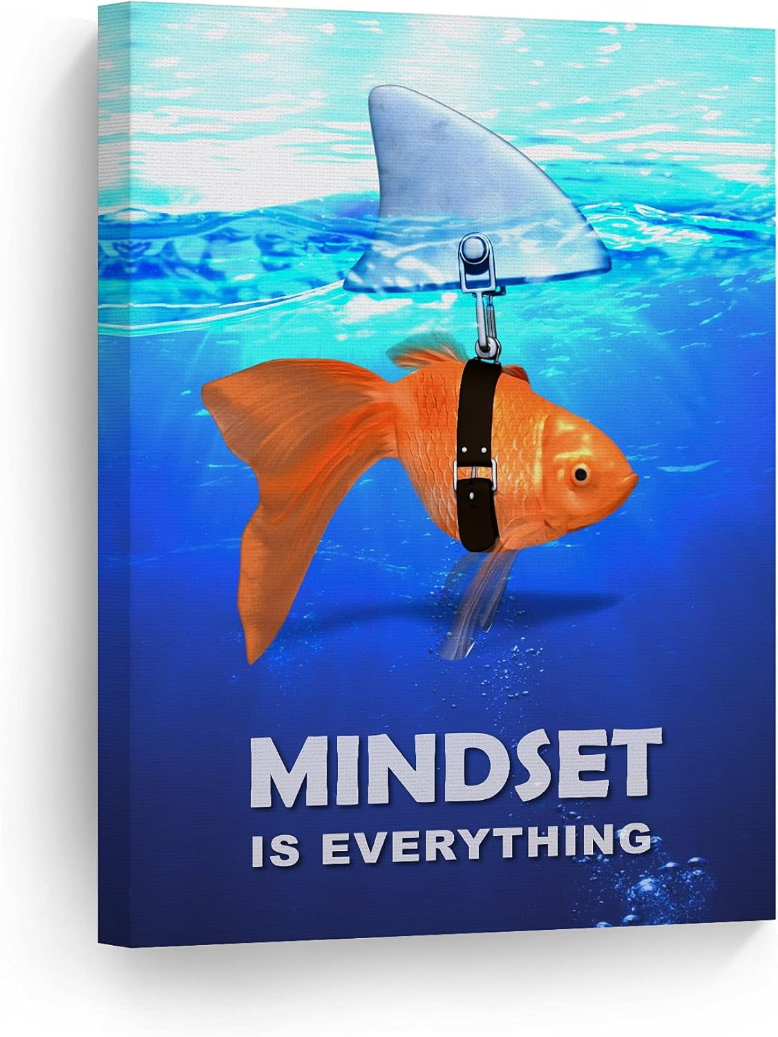 AABERIC Mindset is Everything Fish vs Shark Ocean Motivational Wall Art ...