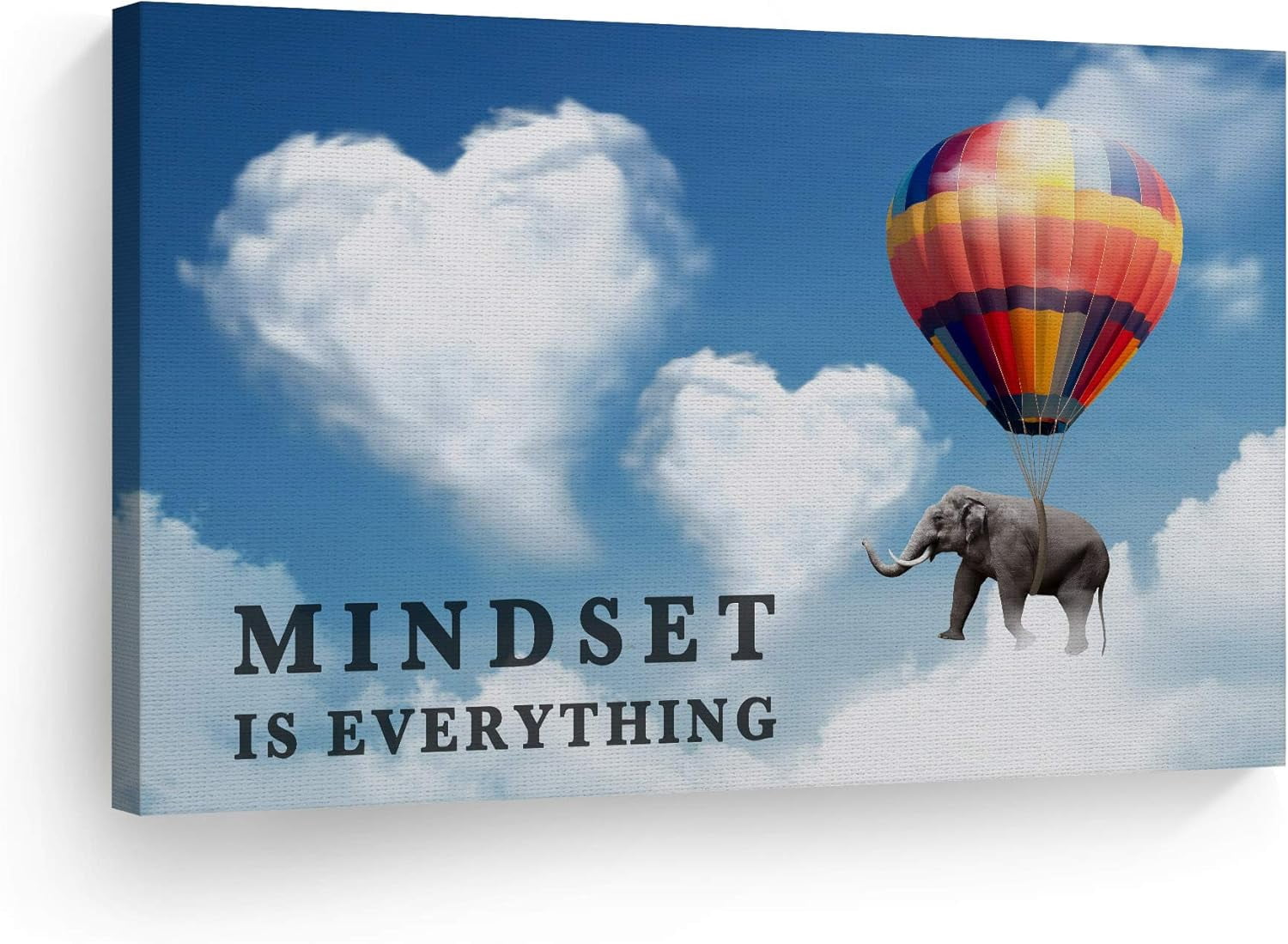 AABERIC Mindset is Everything Quote Elephant with Balloon Blue Sky ...